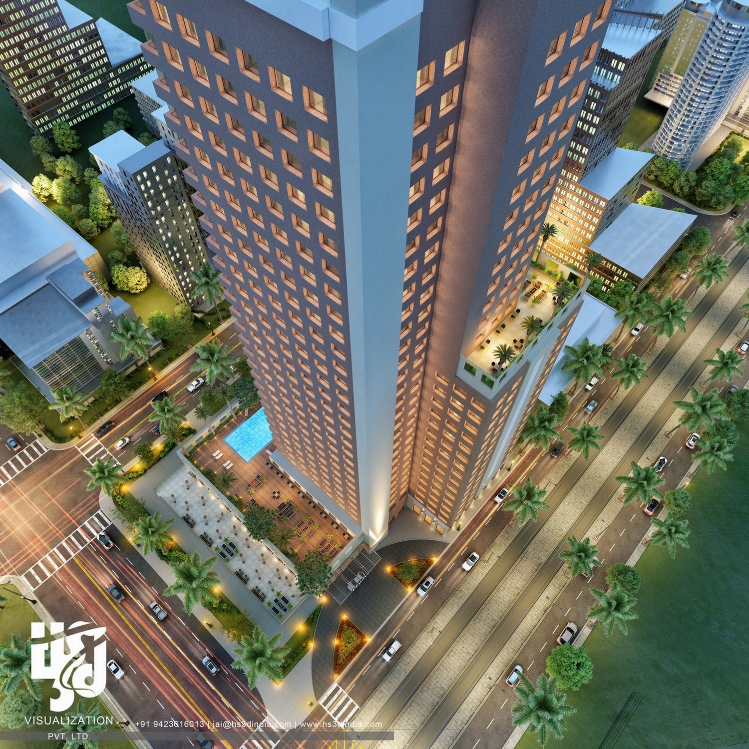 COMMERCIAL EXTERIOR NIGHT RENDERING BY HS 3D INDIA by HS3D ...