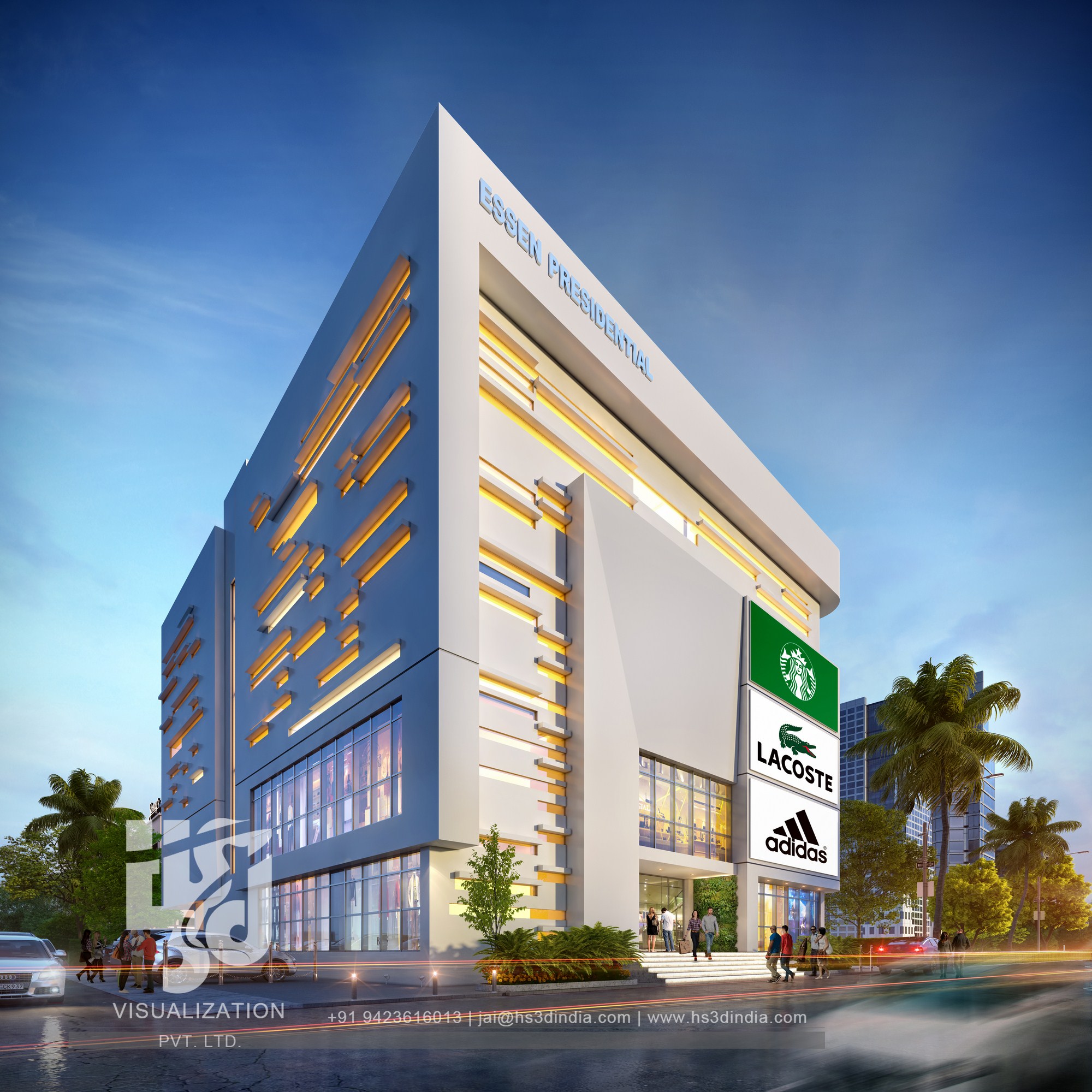 COMMERCIAL EXTERIOR NIGHT RENDERING BY HS 3D INDIA by HS3D ...