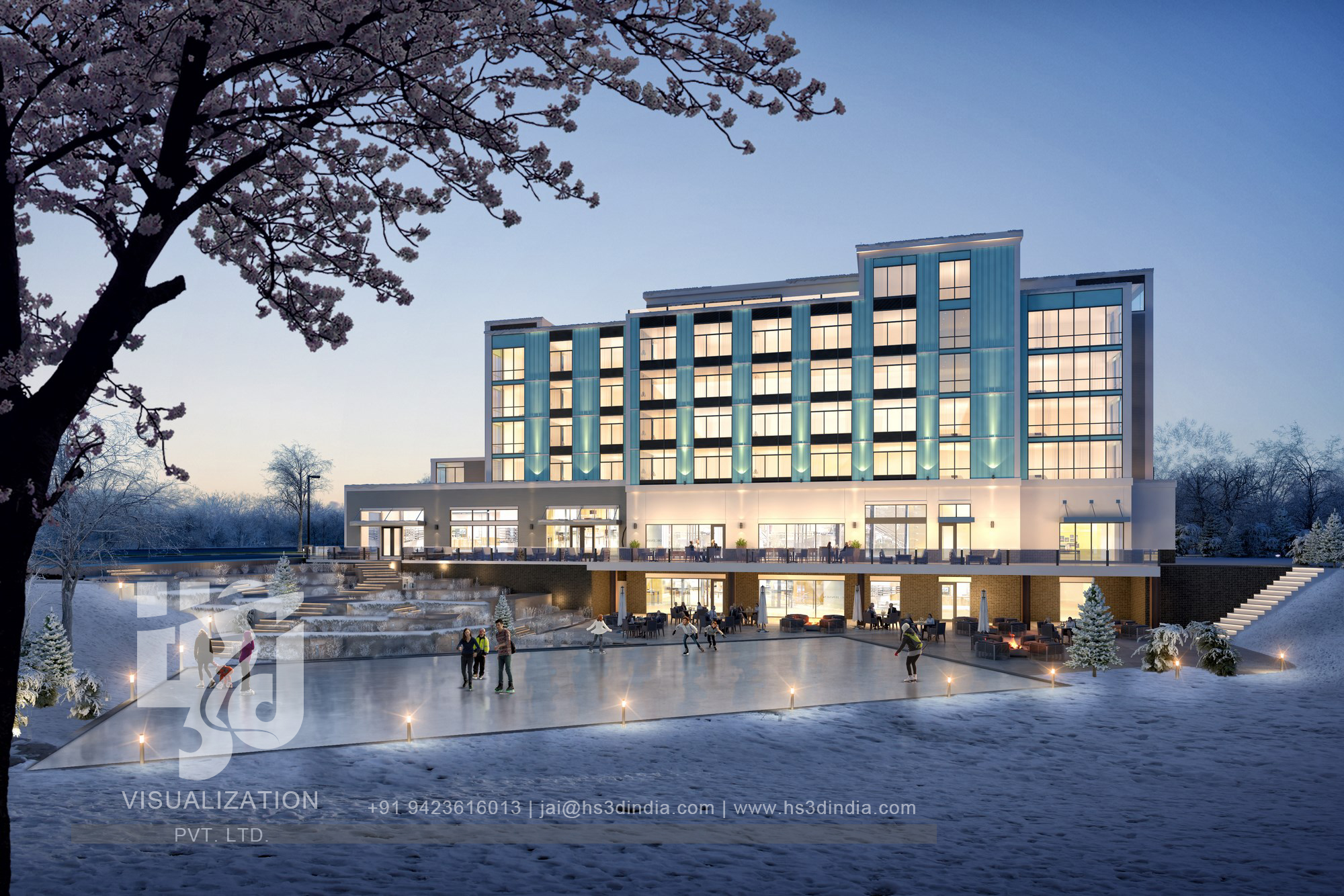 COMMERCIAL EXTERIOR NIGHT RENDERING BY HS 3D INDIA by HS3D ...