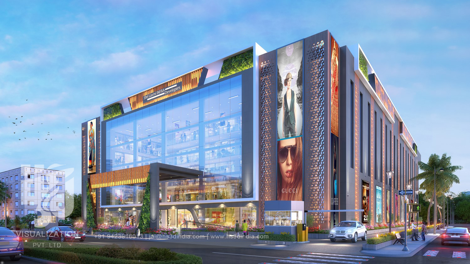 COMMERCIAL EXTERIOR NIGHT RENDERING BY HS 3D INDIA by HS3D ...