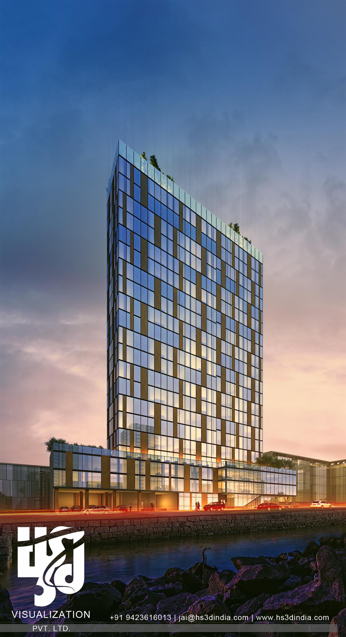 COMMERCIAL EXTERIOR NIGHT RENDERING BY HS 3D INDIA by HS3D ...