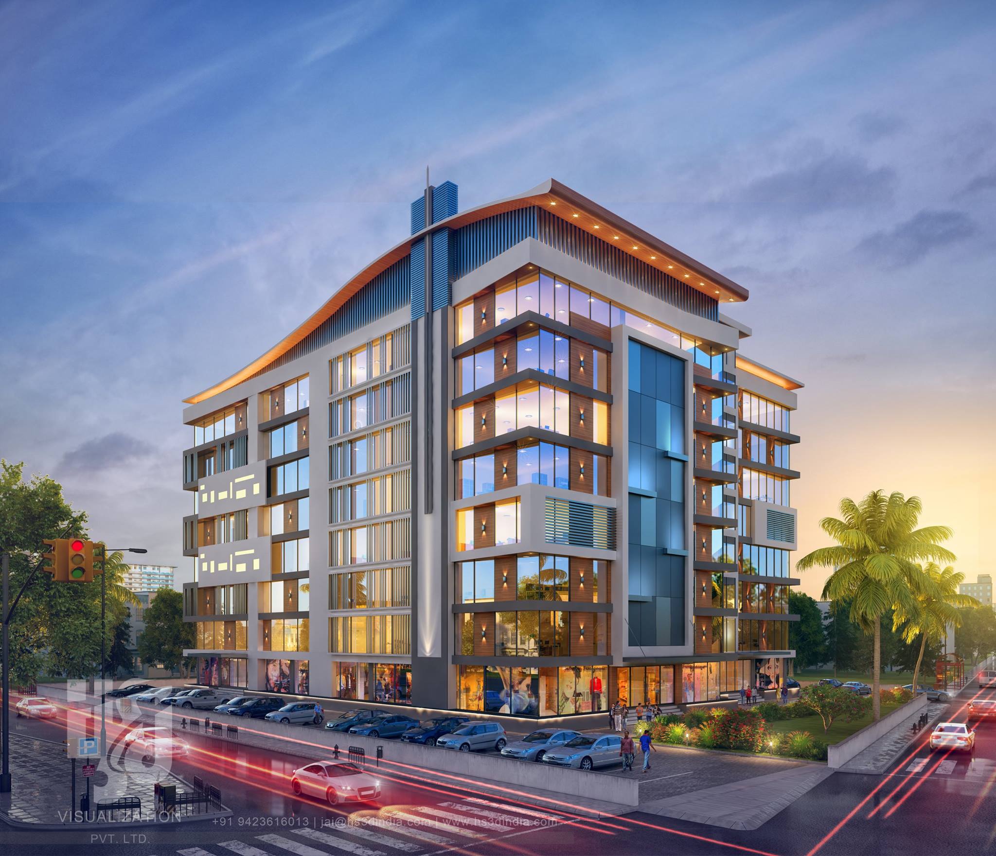 COMMERCIAL EXTERIOR NIGHT RENDERING BY HS 3D INDIA by HS3D ...