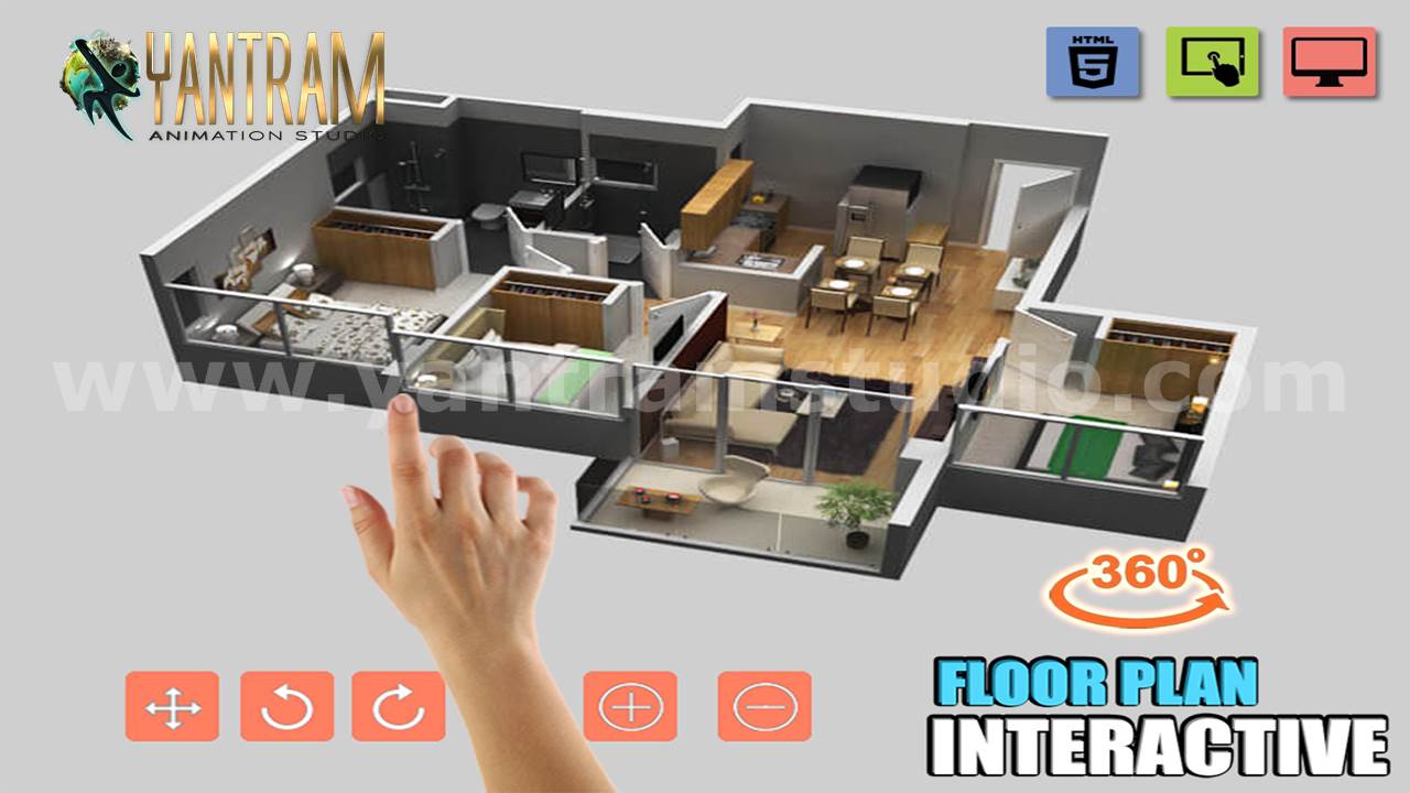 Interactive Residential house 3D virtual floor Plan design by VR ...