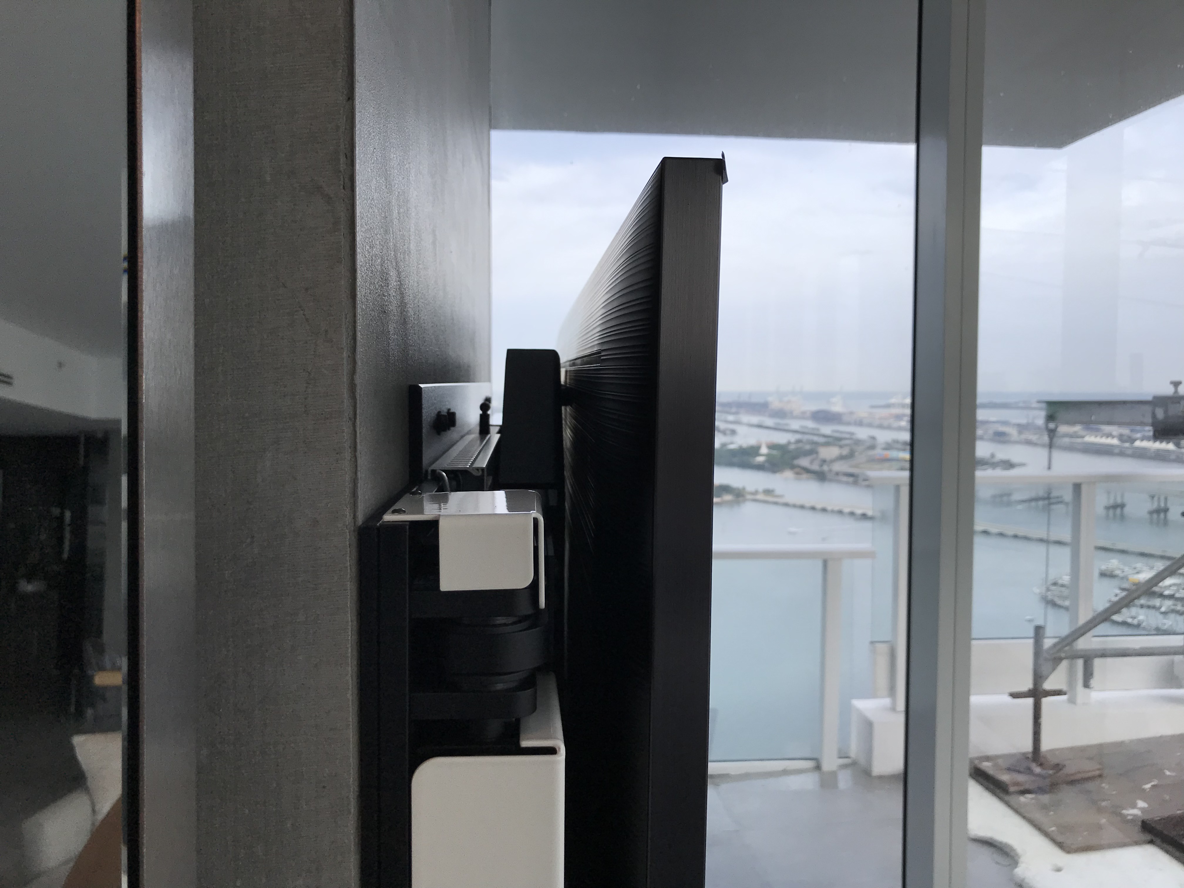 TV on a 120-degree Motorized Swivel Mount by dmg Martinez Group ...