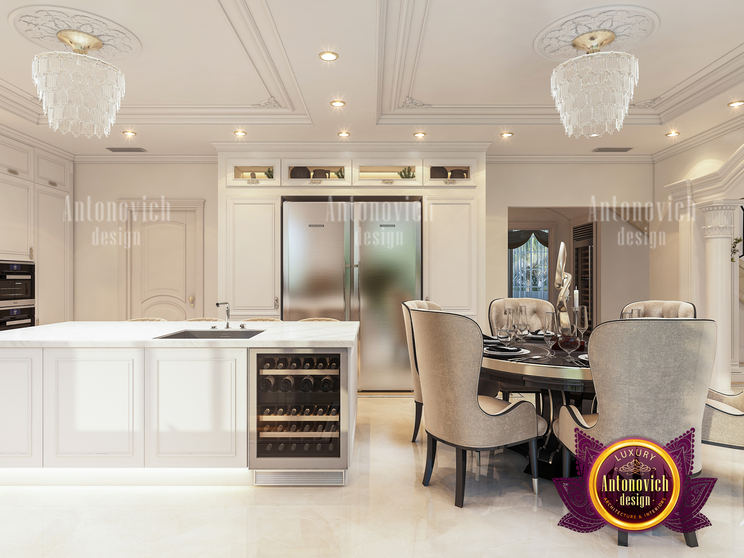 Contemporary Royal Kitchen Design by LUXURY ANTONOVICH DESIGN - Architizer