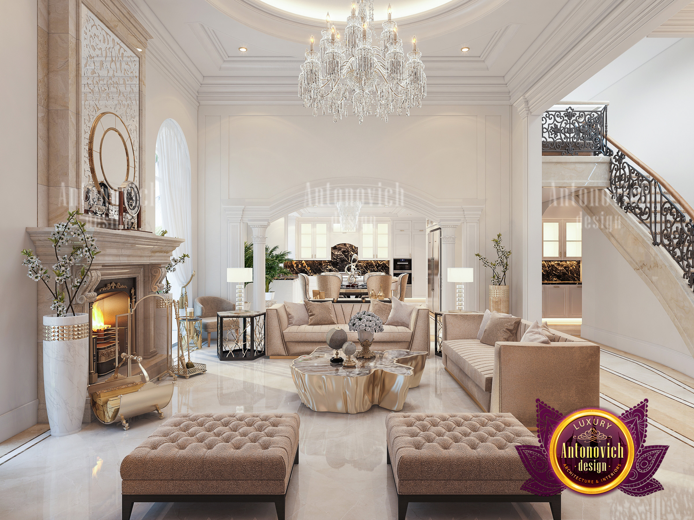 Living Room Interior with Luxurious Furniture by LUXURY ANTONOVICH ...