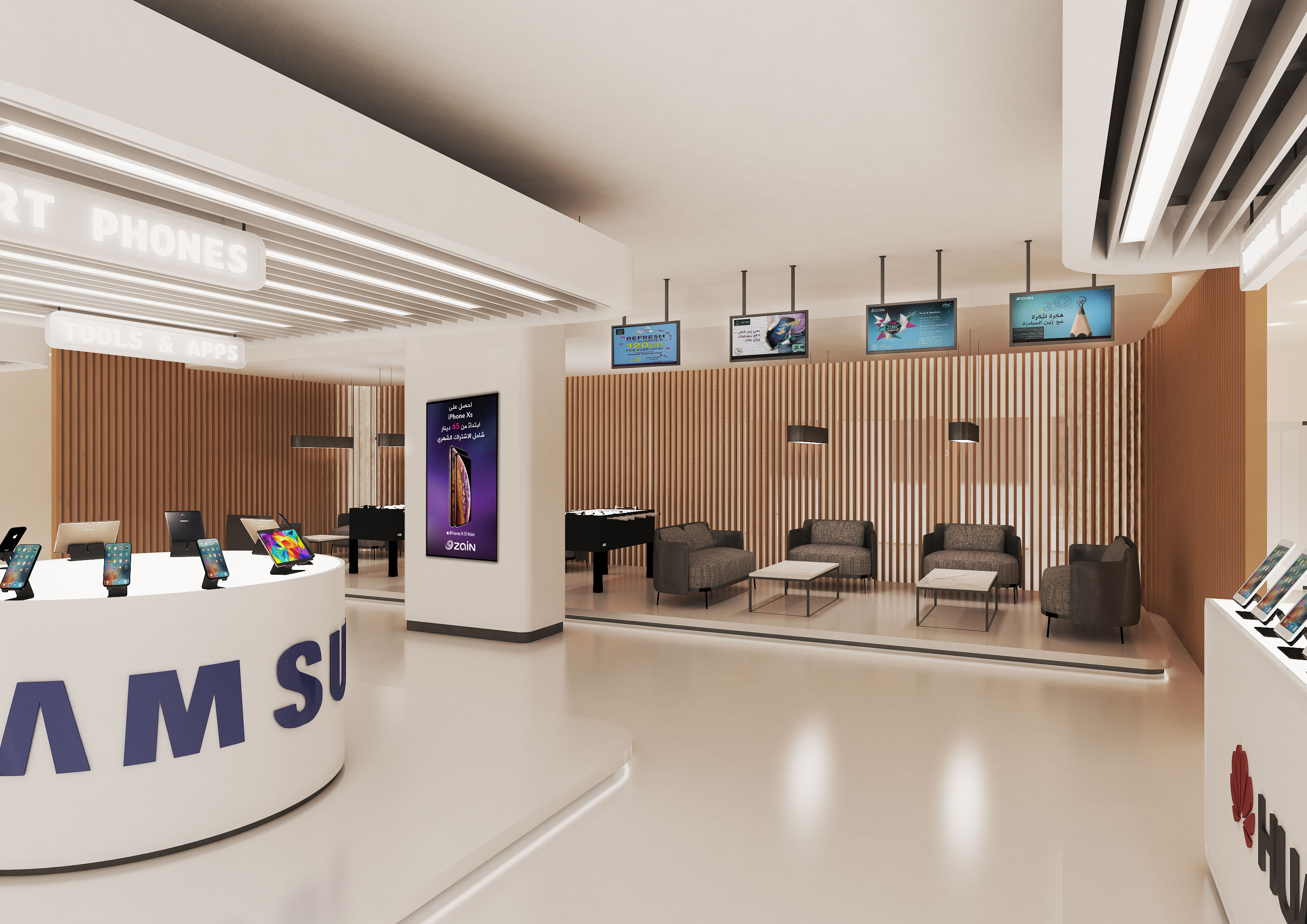 ZAIN FLAGSHIP SHOP & VIP SERVICE AREA by Uraiqat Architects - Architizer