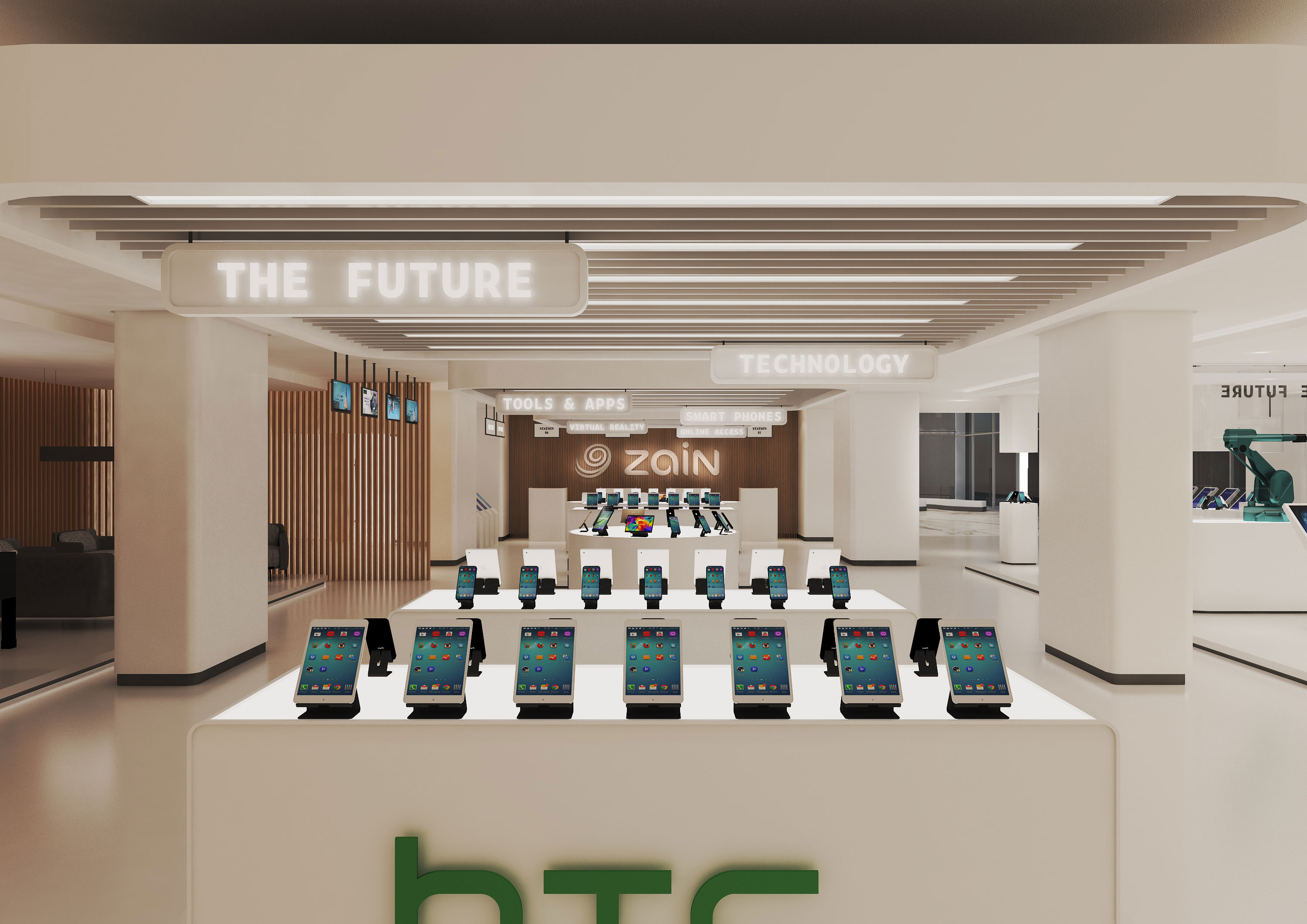 ZAIN FLAGSHIP SHOP & VIP SERVICE AREA by Uraiqat Architects - Architizer