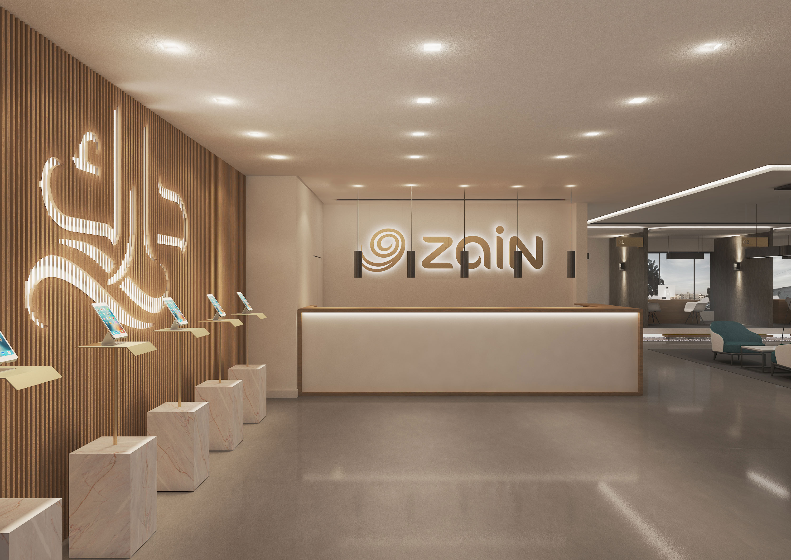 ZAIN FLAGSHIP SHOP & VIP SERVICE AREA by Uraiqat Architects - Architizer