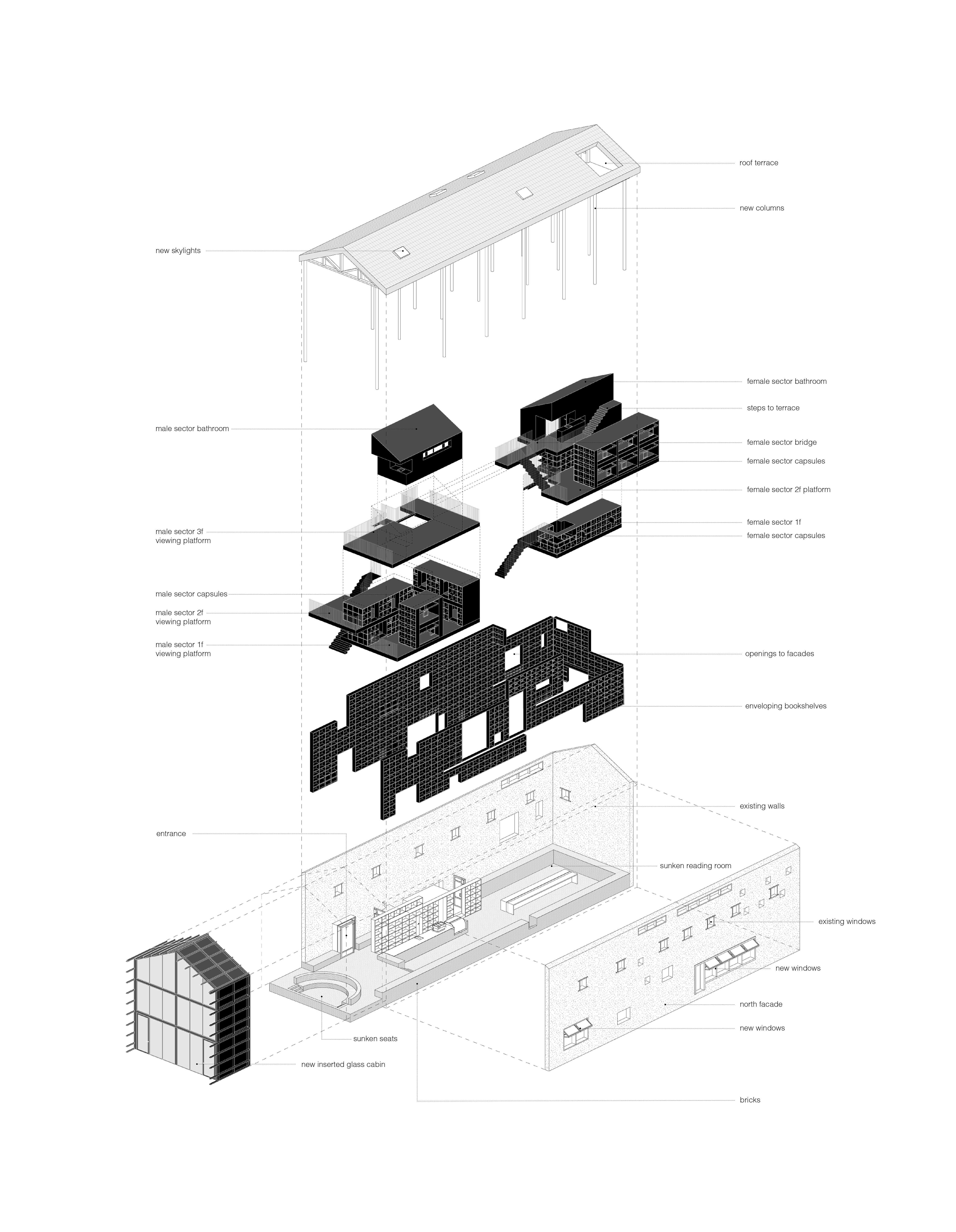 Capsule hotel in a rural library by Atelier tao+c - Architizer