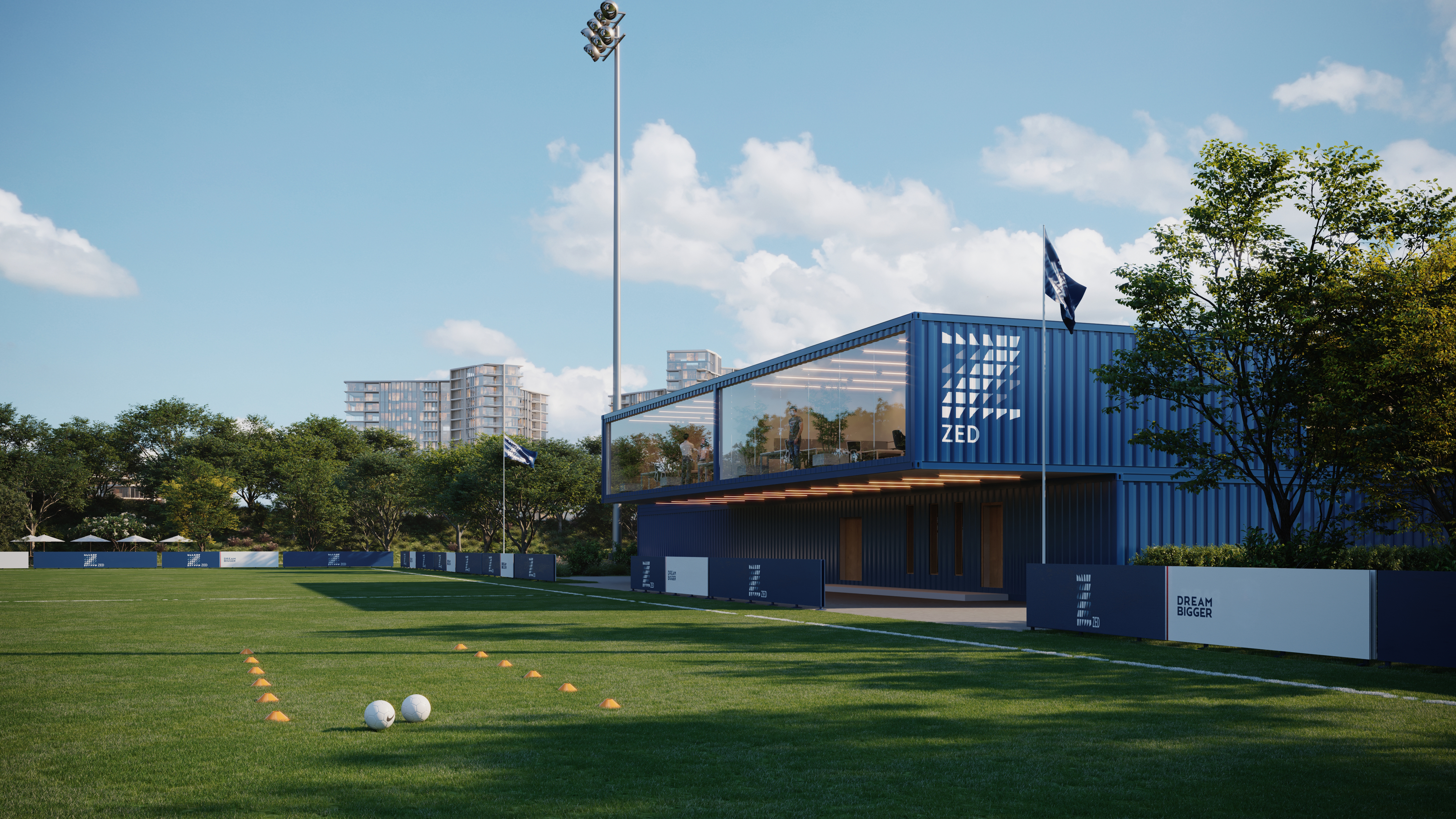 ZED Park sports Facility Shipping Containers by Khaled Morgan - Architizer