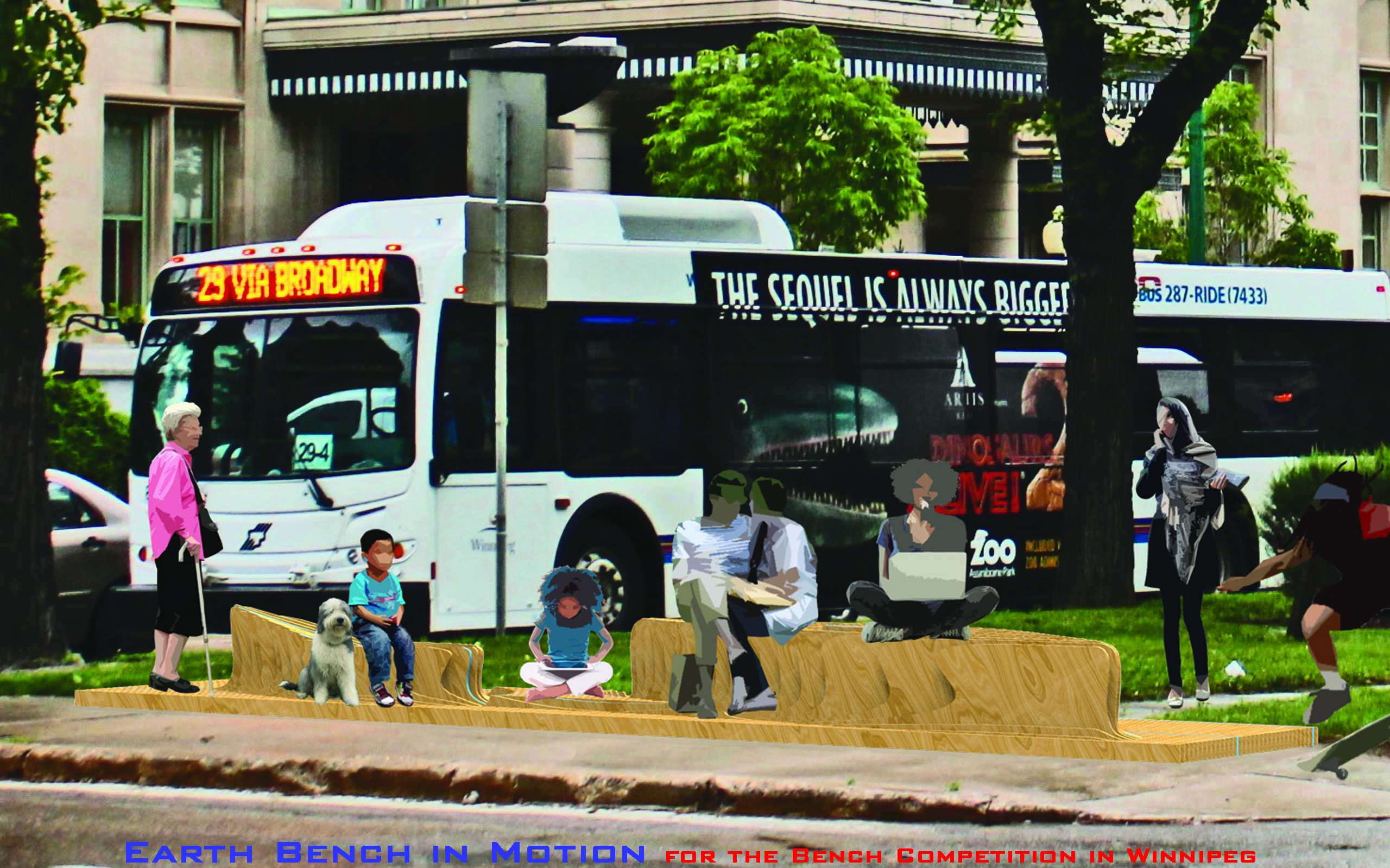 Earth Bench in Motion for the Bench Competition in Winnipeg by C O C ...