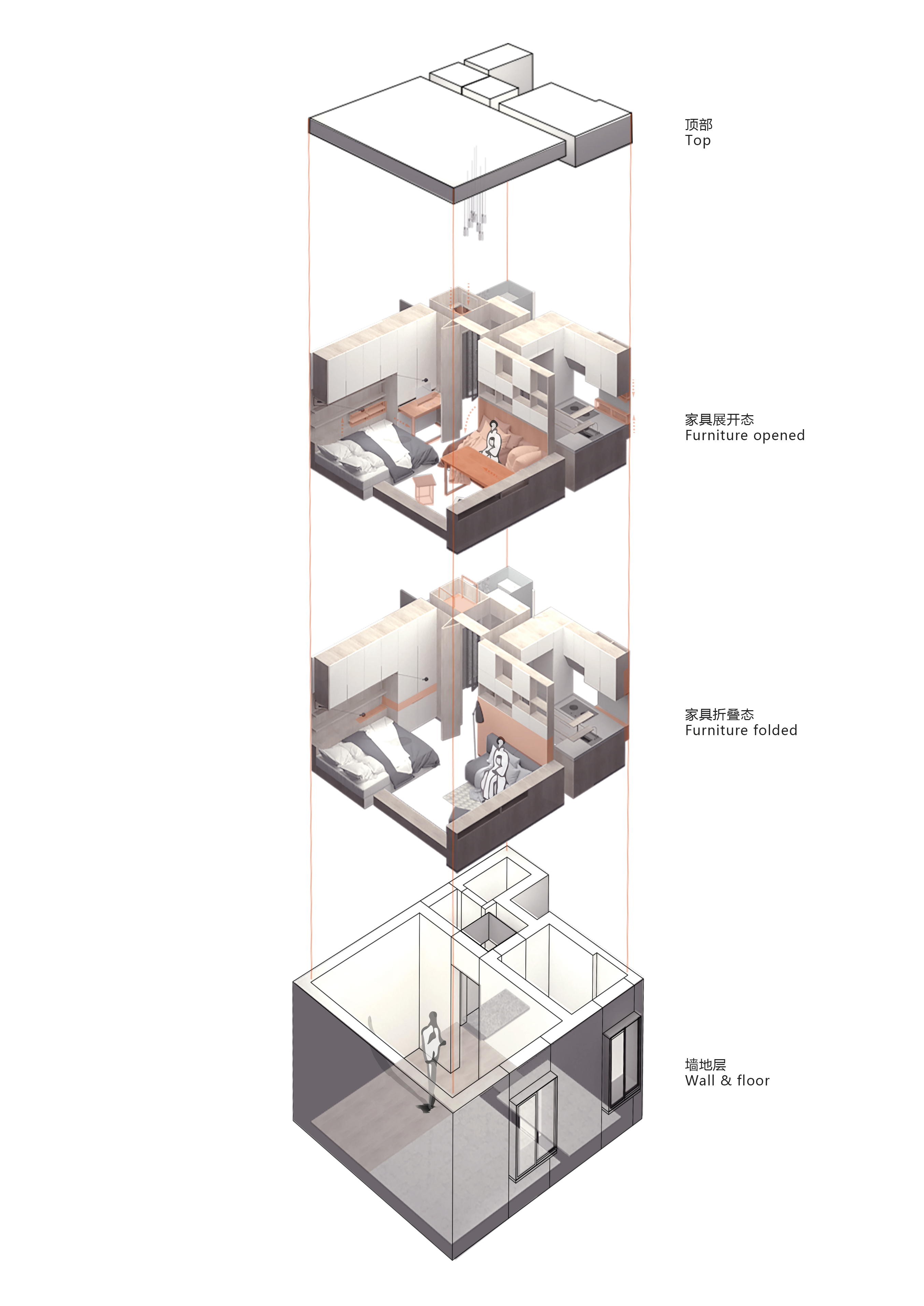 Folding space: 20 square meters house renovation by DAGA Architects ...