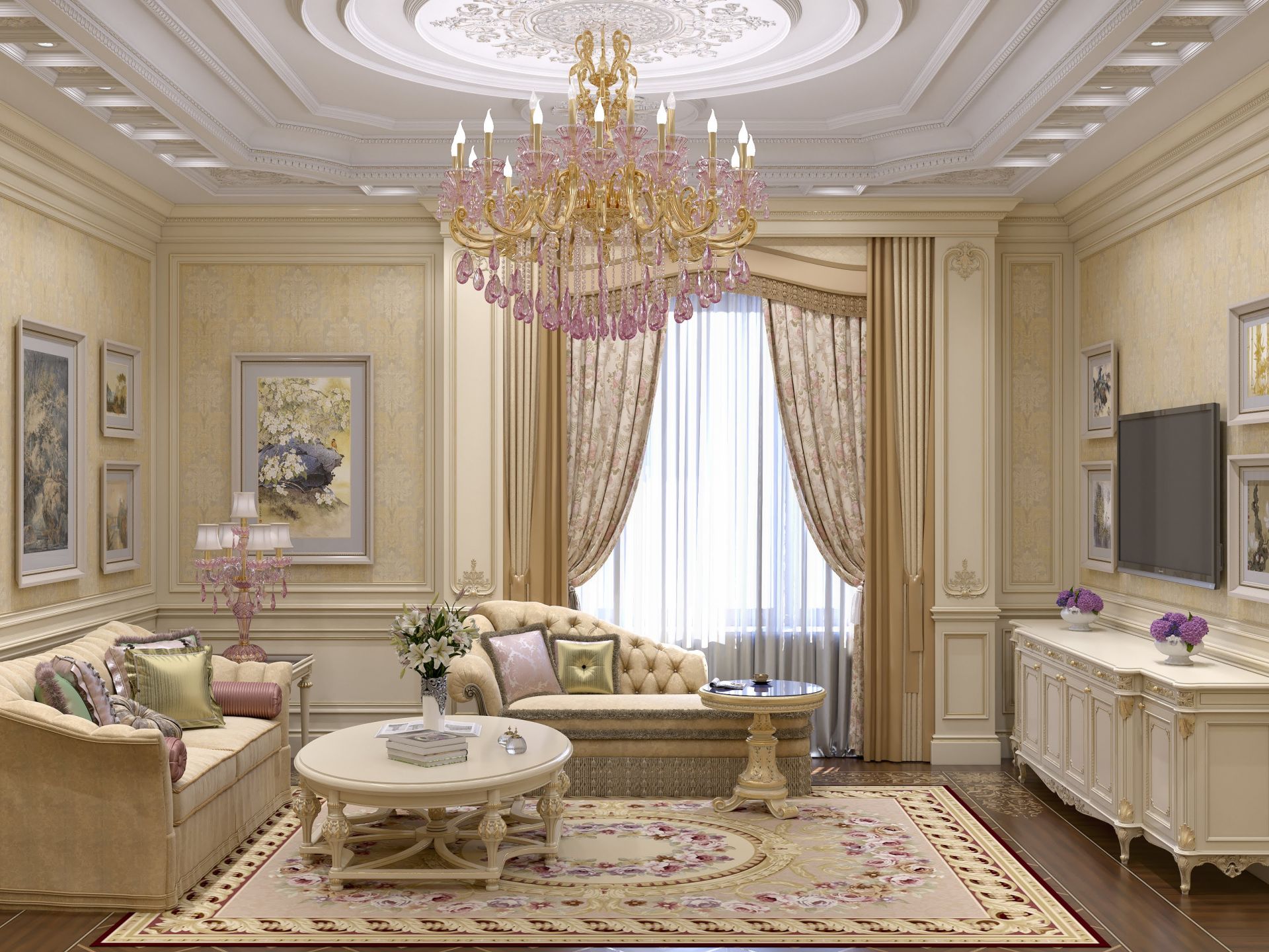 Living room design in light tones by International company "Mirt ...