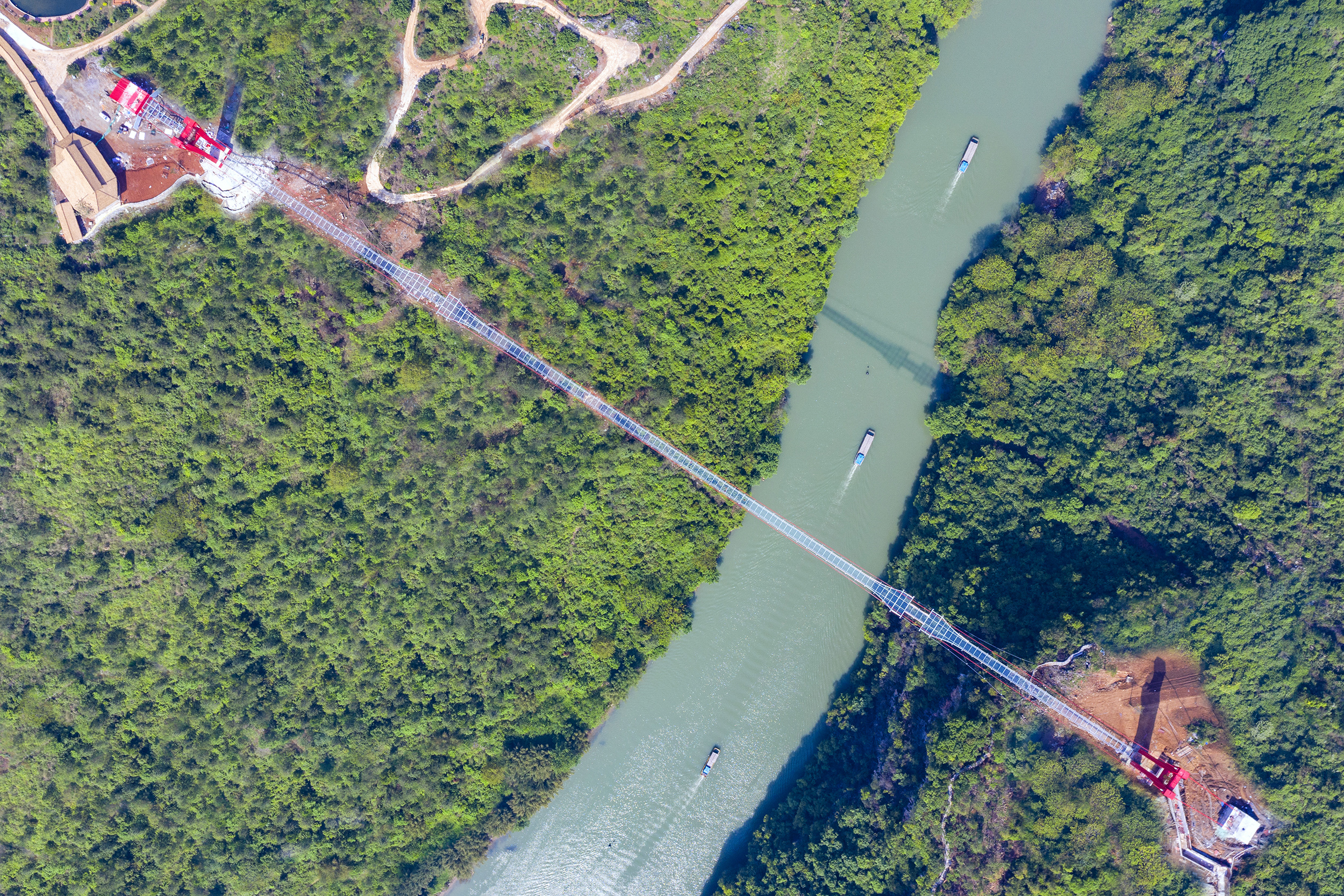 Glass Bridge in Huangchuan Three Gorges Scenic Area by The ...