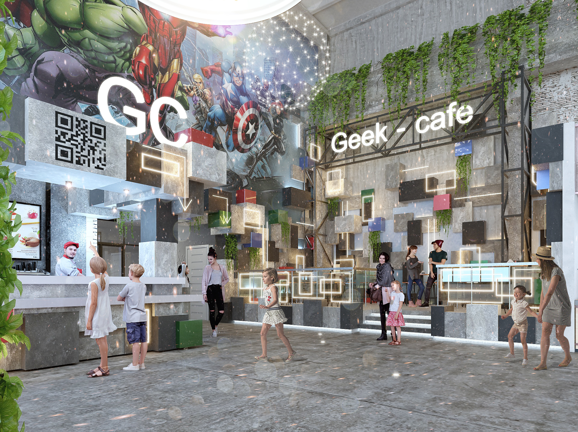 Food Court - Geek Cafe by YouSee - Architizer