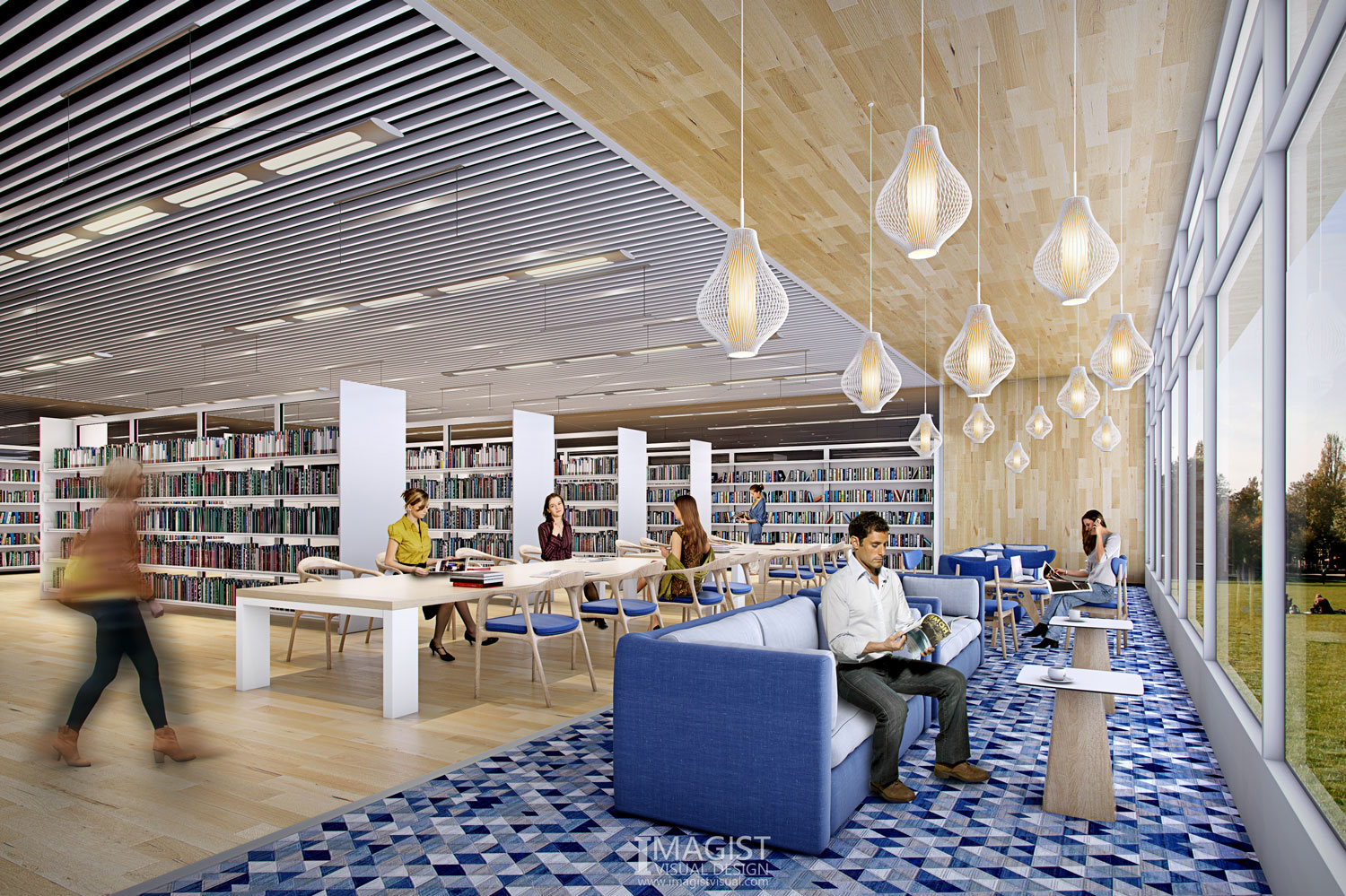 Library rendering by Imagist3D - Architizer