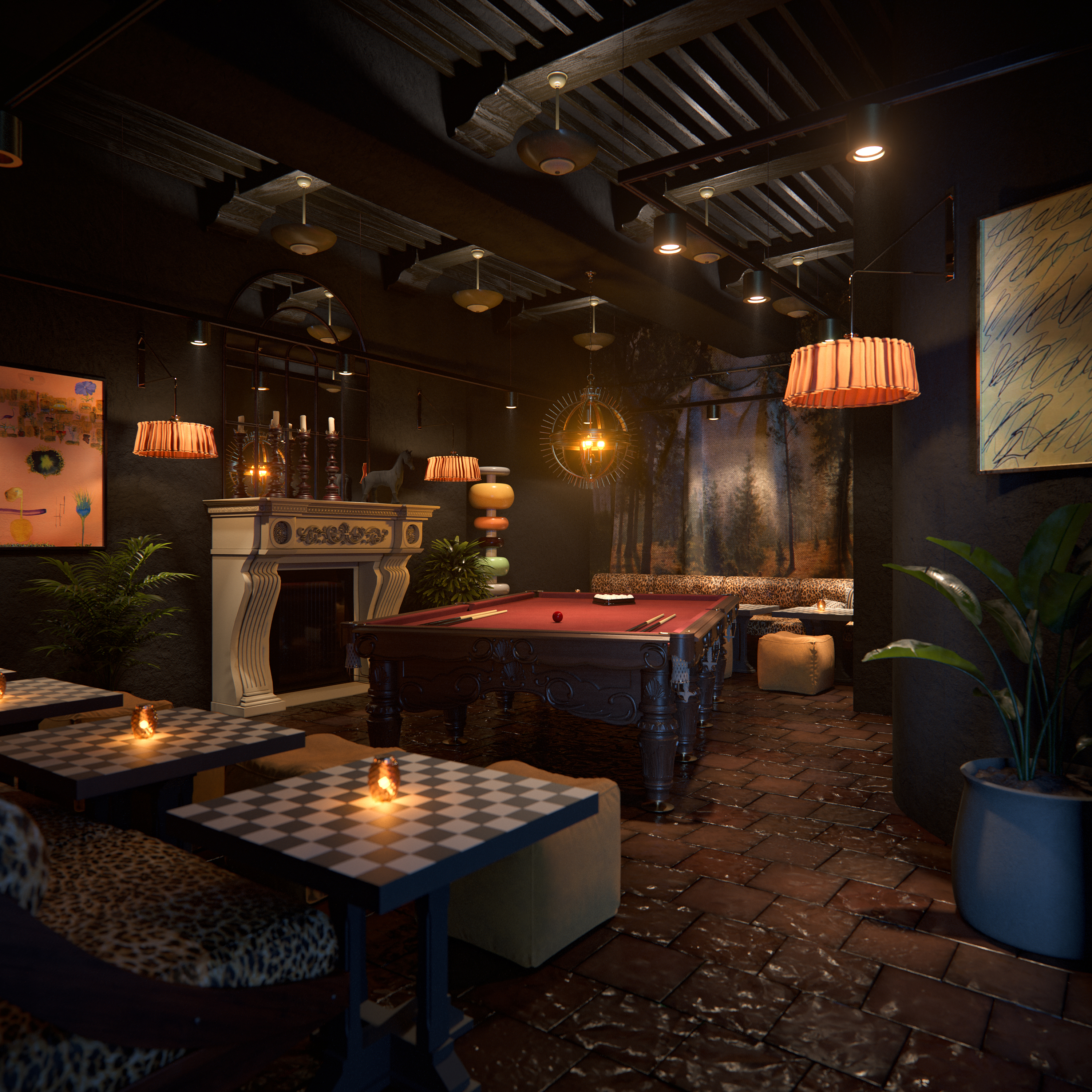 3D Visualization of Bodega Negra Restaurant in Doha by Lunas ...