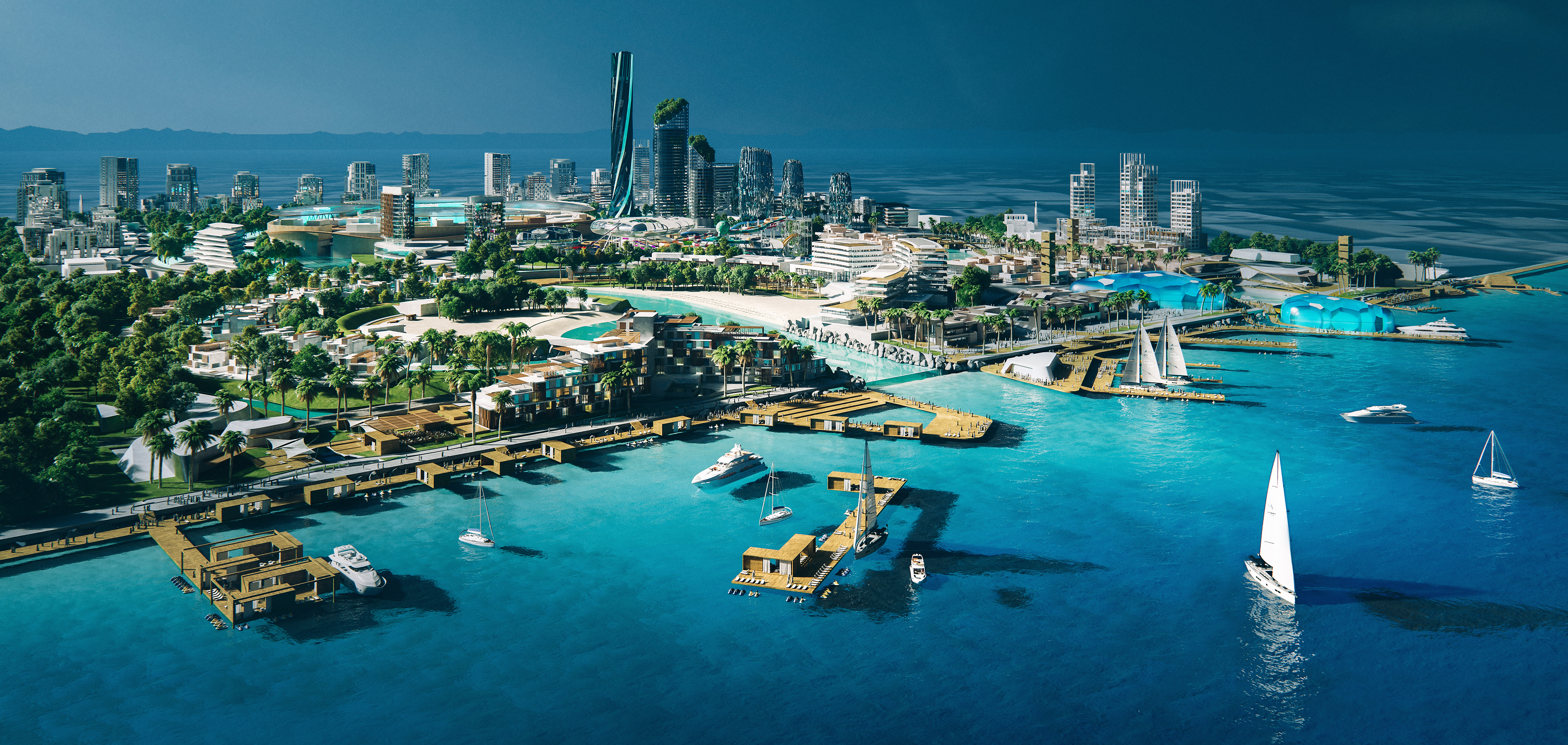 3D Visualization of a Residential District by the Red Sea by Lunas ...