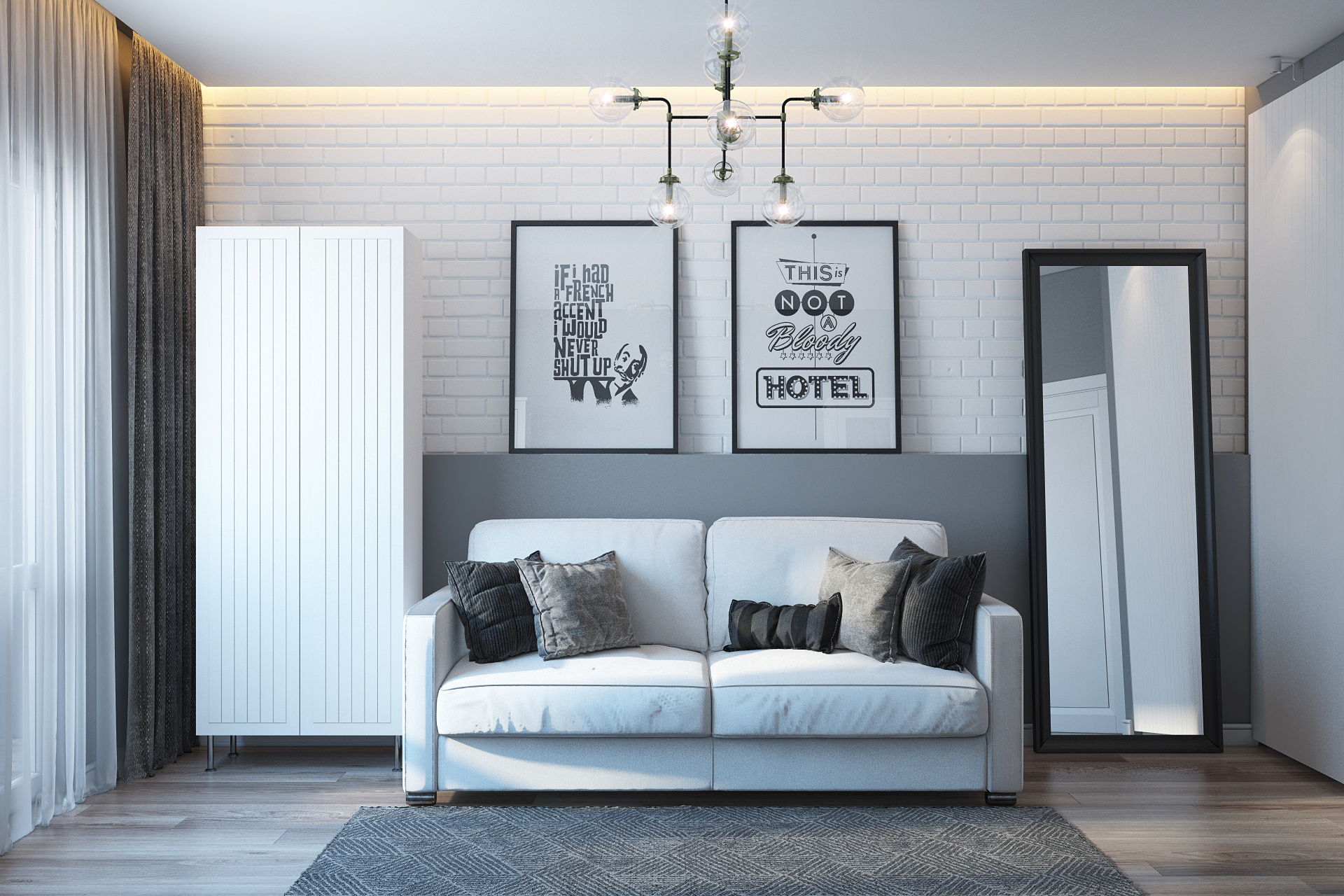 Living room in white color by archviz-studio - Architizer
