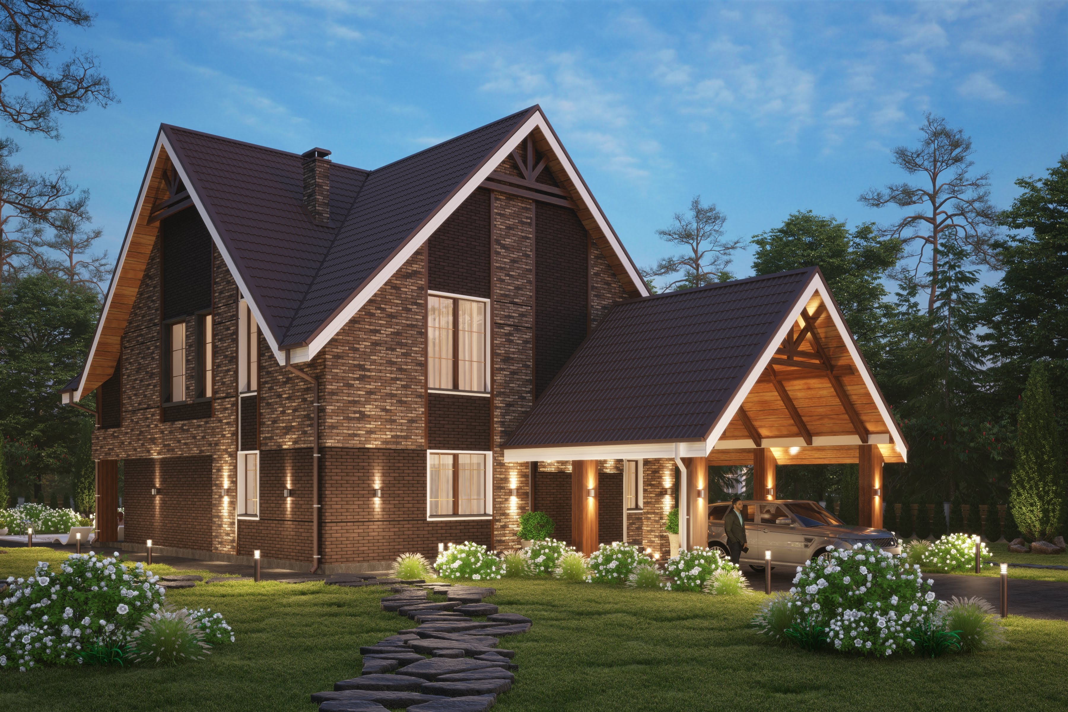 Brick country house by archviz-studio - Architizer