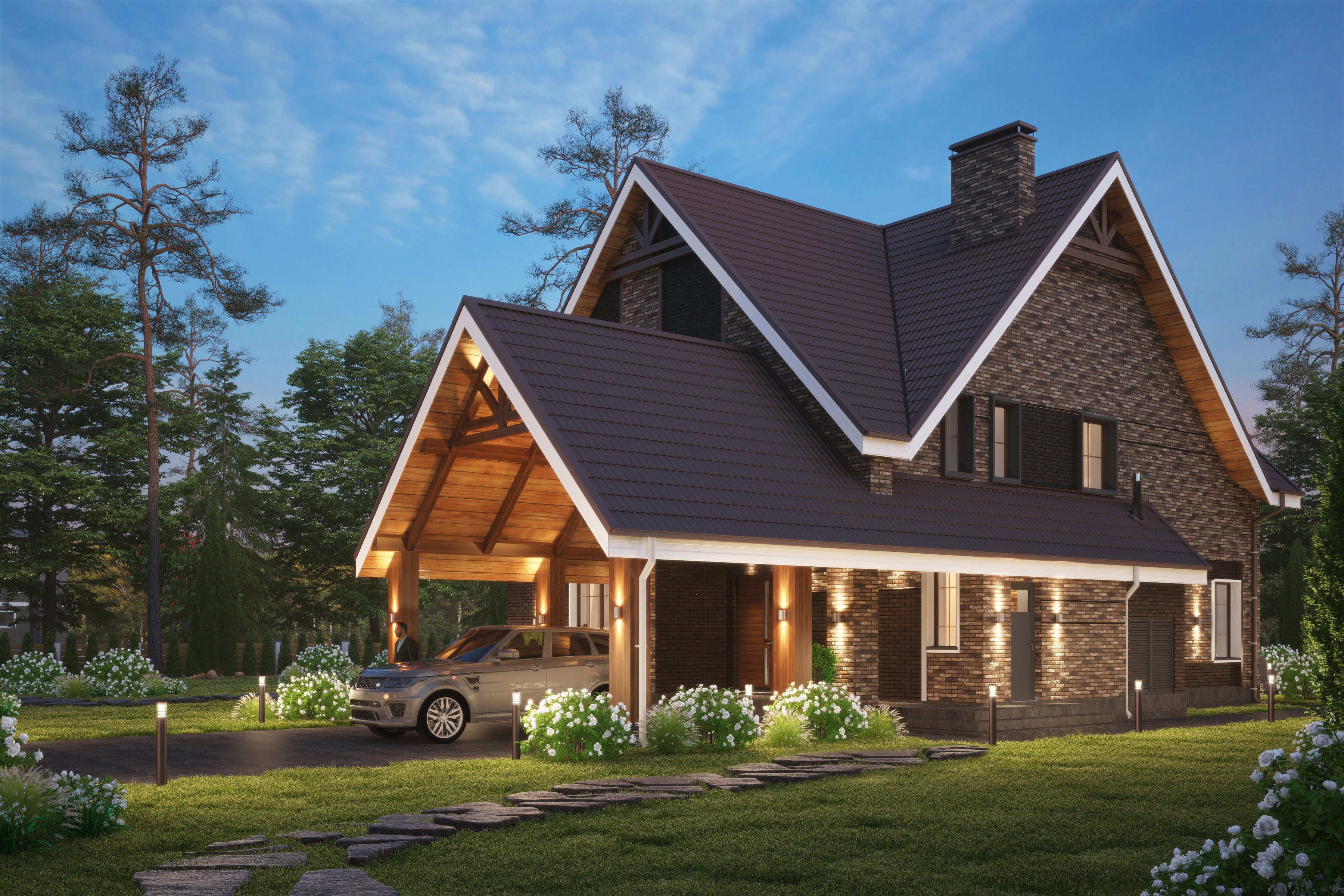 Brick country house by archviz-studio - Architizer