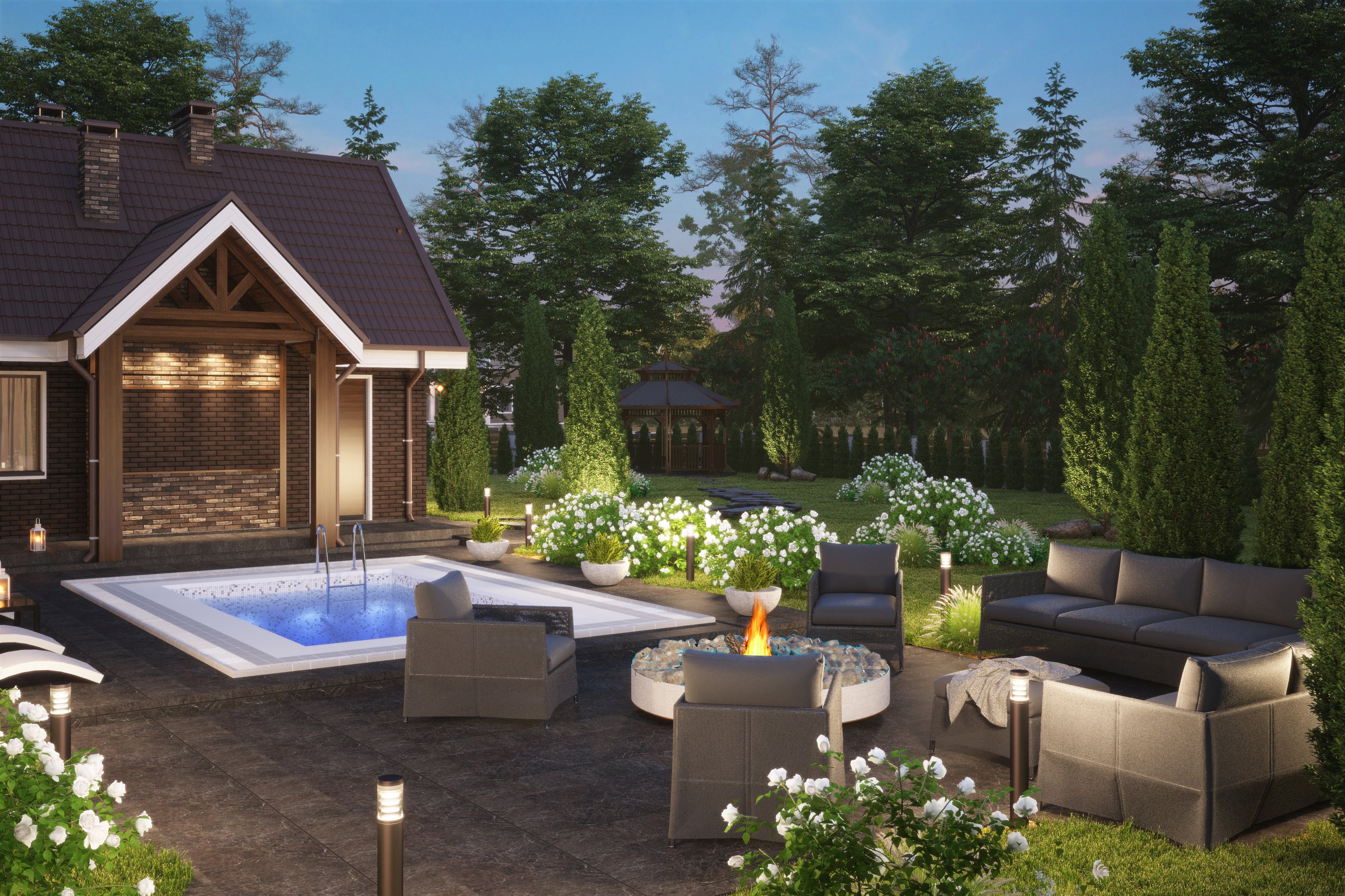 Brick country house by archviz-studio - Architizer