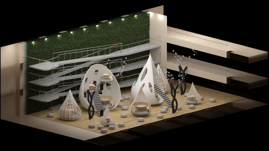 Noosphere - Interior of atriums inside J57 skyscraper in BROAD Town ...