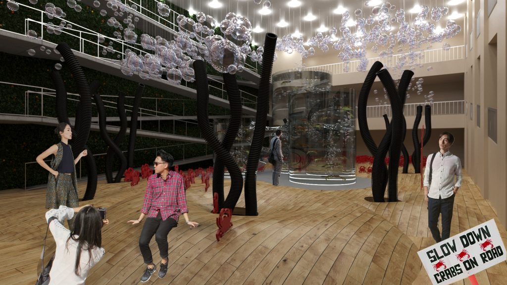 Noosphere - Interior of atriums inside J57 skyscraper in BROAD Town ...