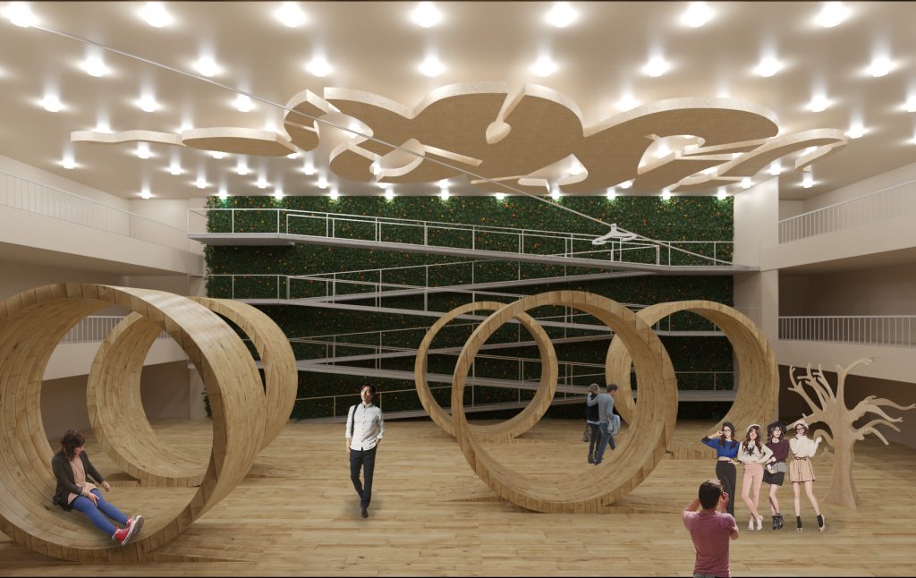 Noosphere - Interior of atriums inside J57 skyscraper in BROAD Town ...