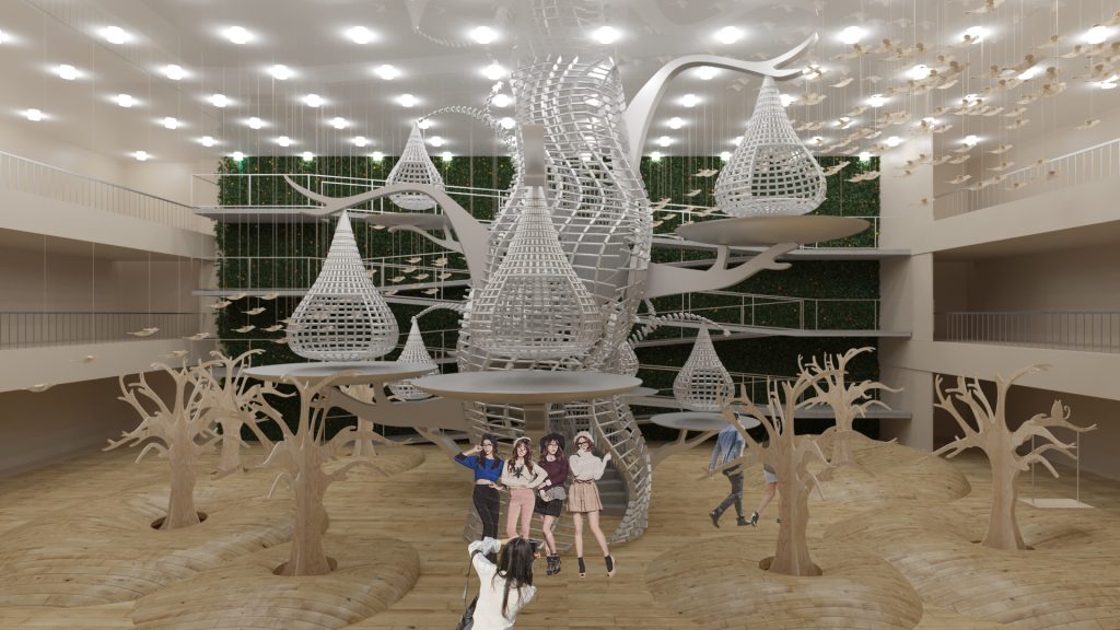 Noosphere - Interior of atriums inside J57 skyscraper in BROAD Town ...