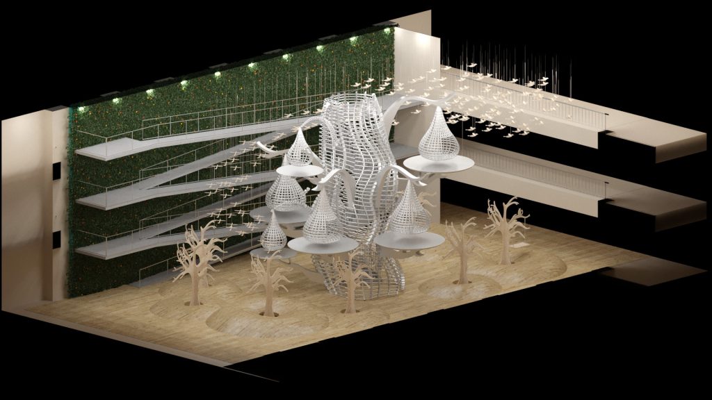 Noosphere - Interior of atriums inside J57 skyscraper in BROAD Town ...