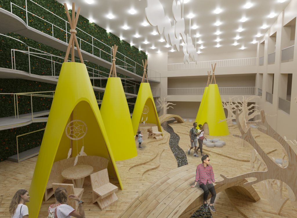 Noosphere - Interior of atriums inside J57 skyscraper in BROAD Town ...