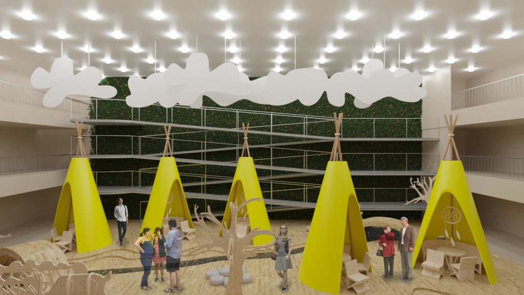 Noosphere - Interior of atriums inside J57 skyscraper in BROAD Town ...