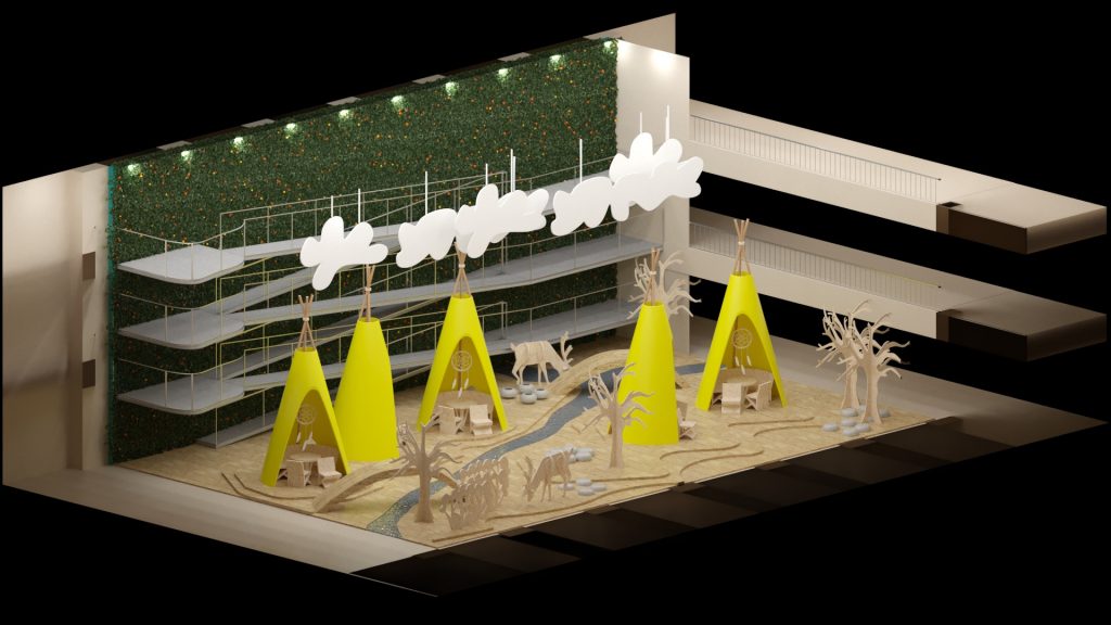 Noosphere - Interior of atriums inside J57 skyscraper in BROAD Town ...