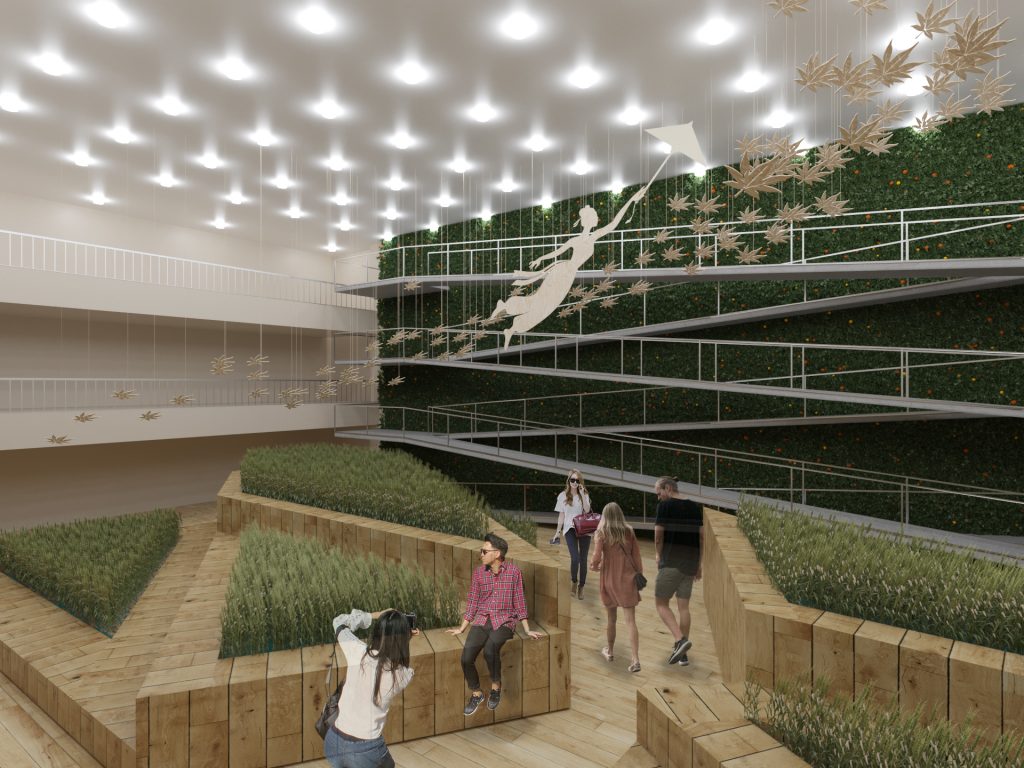 Noosphere - Interior of atriums inside J57 skyscraper in BROAD Town ...