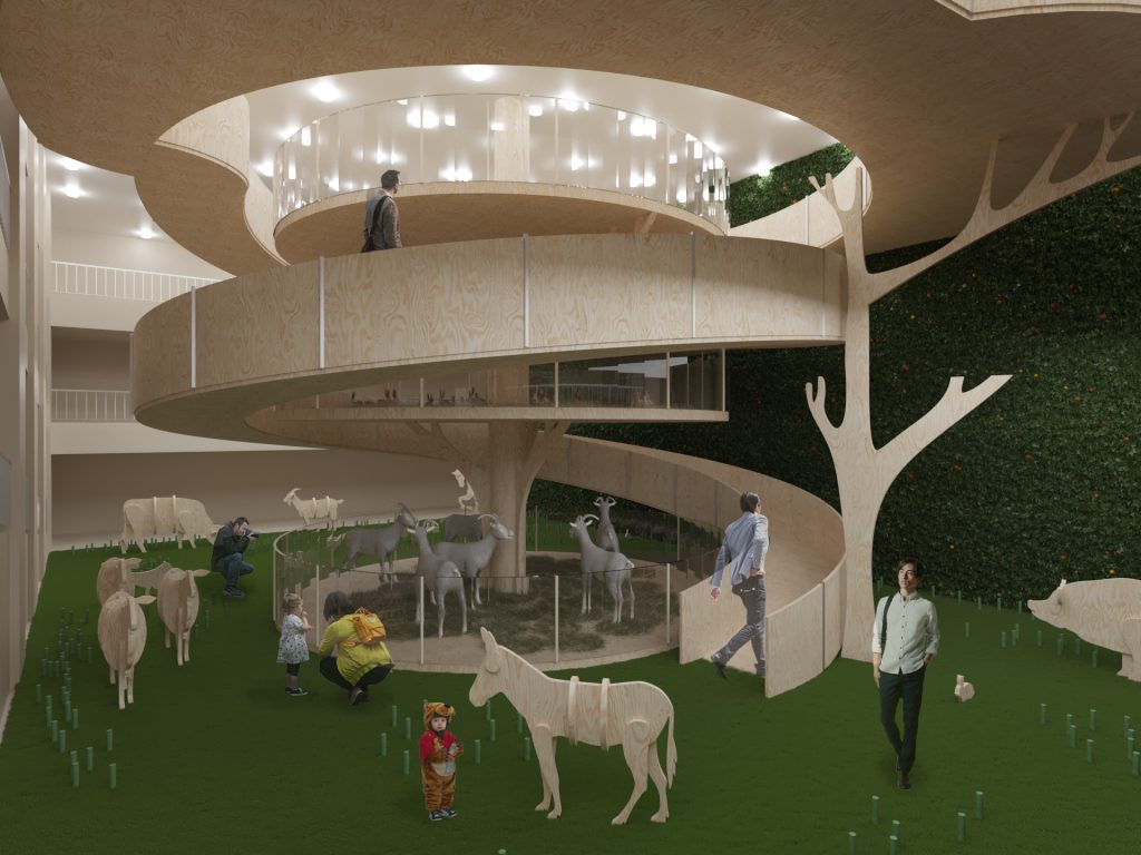 Noosphere - Interior of atriums inside J57 skyscraper in BROAD Town ...