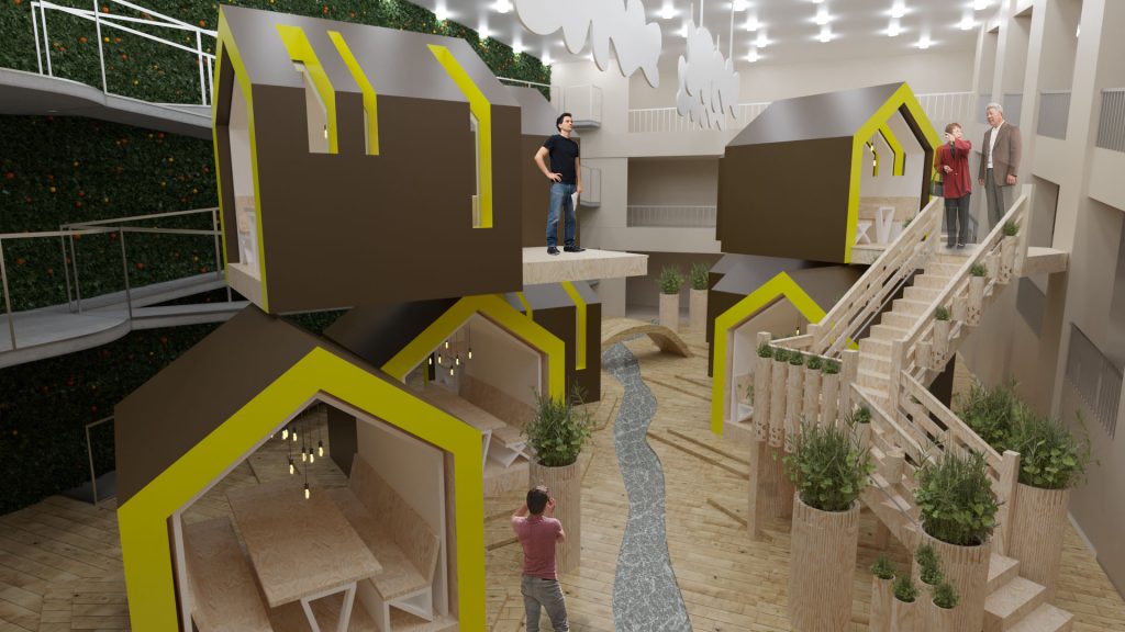 Noosphere - Interior of atriums inside J57 skyscraper in BROAD Town ...