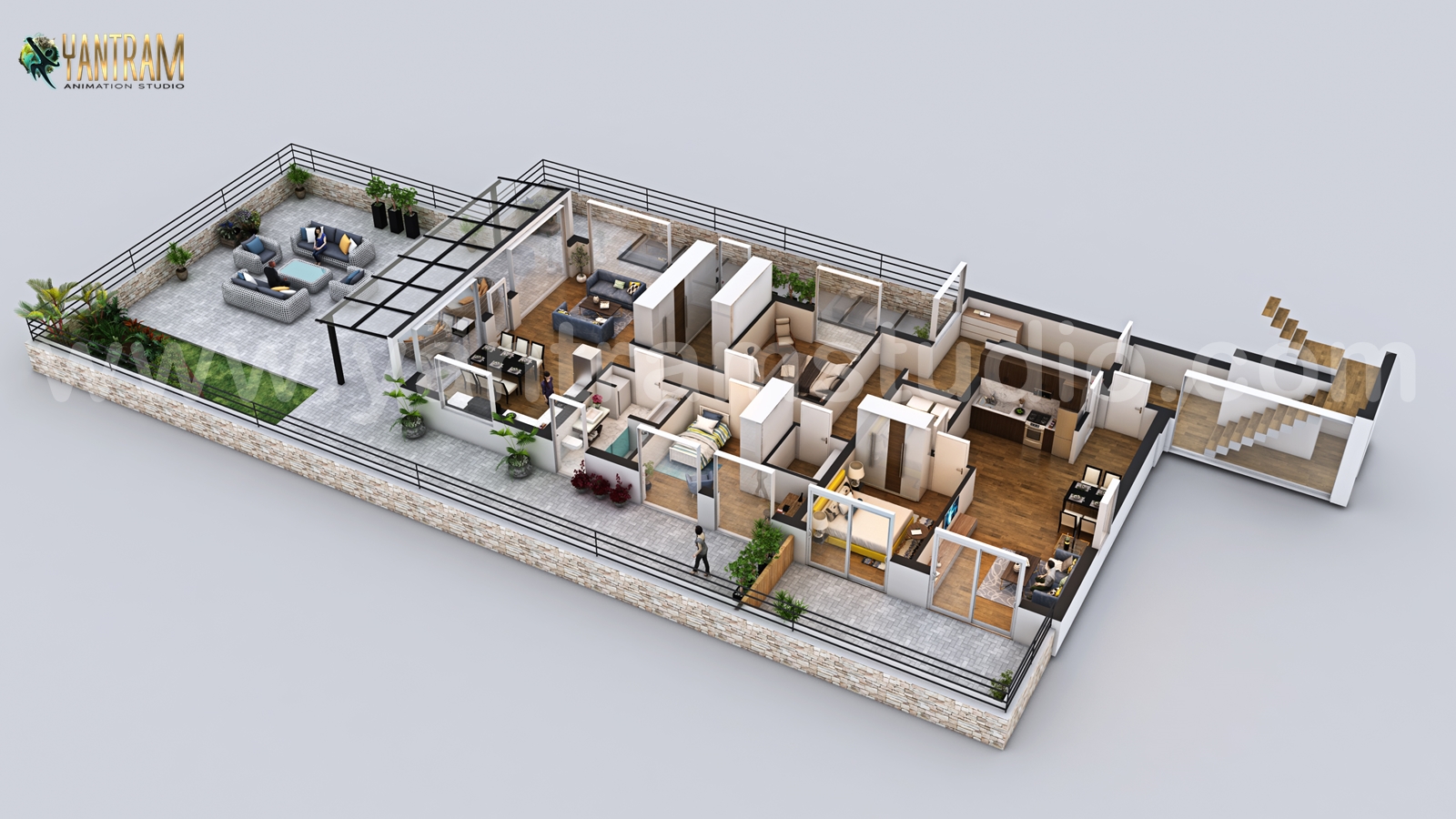3D Virtual Floor Plan of Luxurious Villa Design by Yantram ...