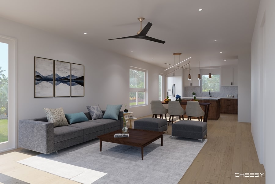 Living Room Interior Rendering by THE CHEESY | VISUAL STUDIO - Architizer