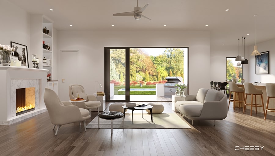 Living Room Interior Rendering by THE CHEESY | VISUAL STUDIO - Architizer