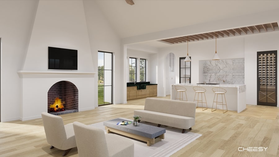Living Room Interior Rendering by THE CHEESY | VISUAL STUDIO - Architizer