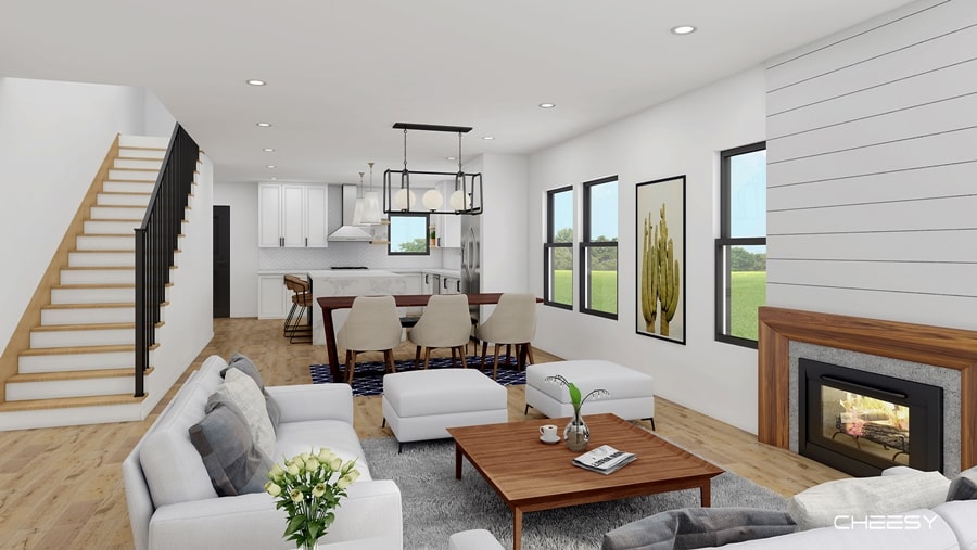 Living Room Interior Rendering by THE CHEESY | VISUAL STUDIO - Architizer