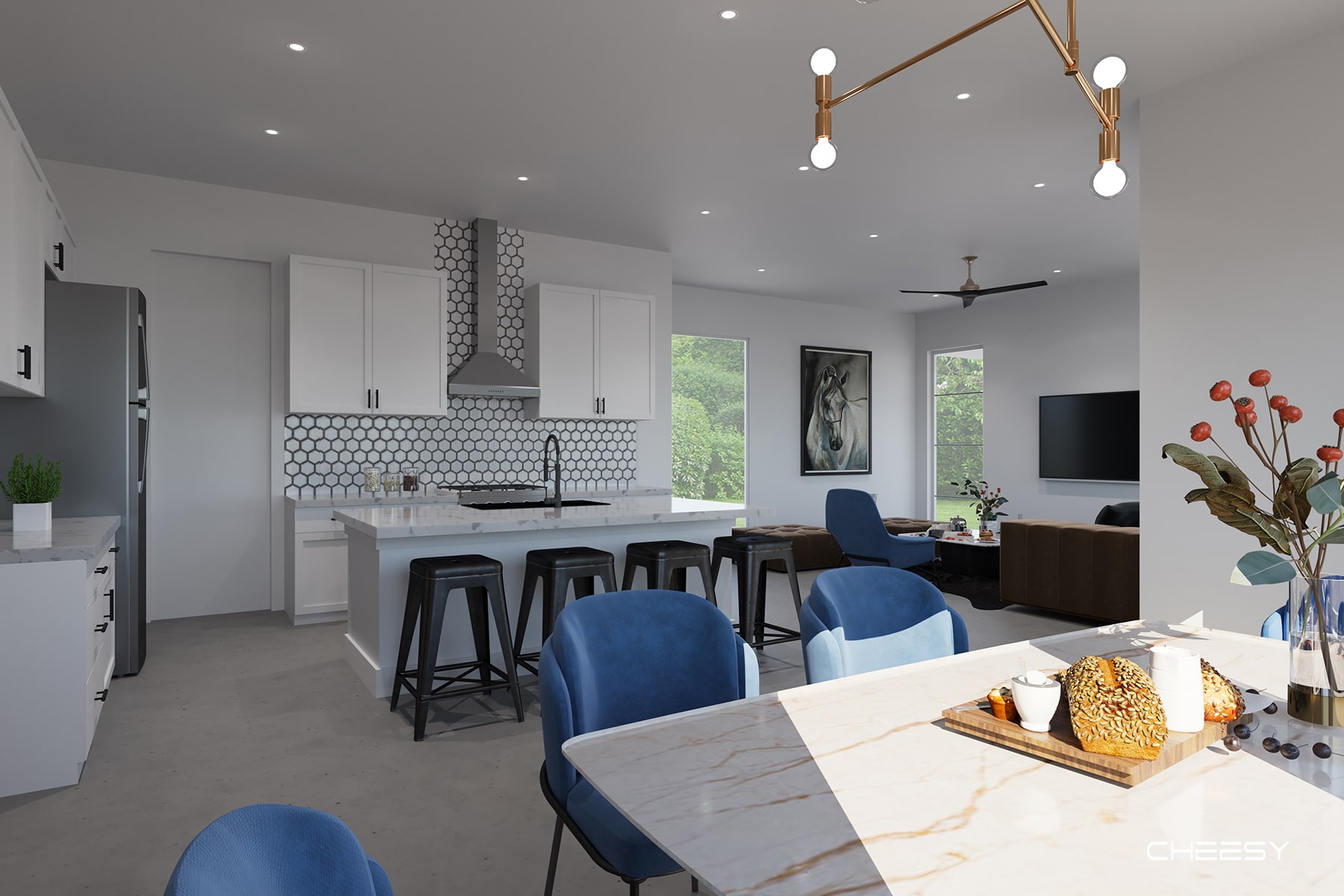 Kitchen Interior Rendering by THE CHEESY | VISUAL STUDIO - Architizer