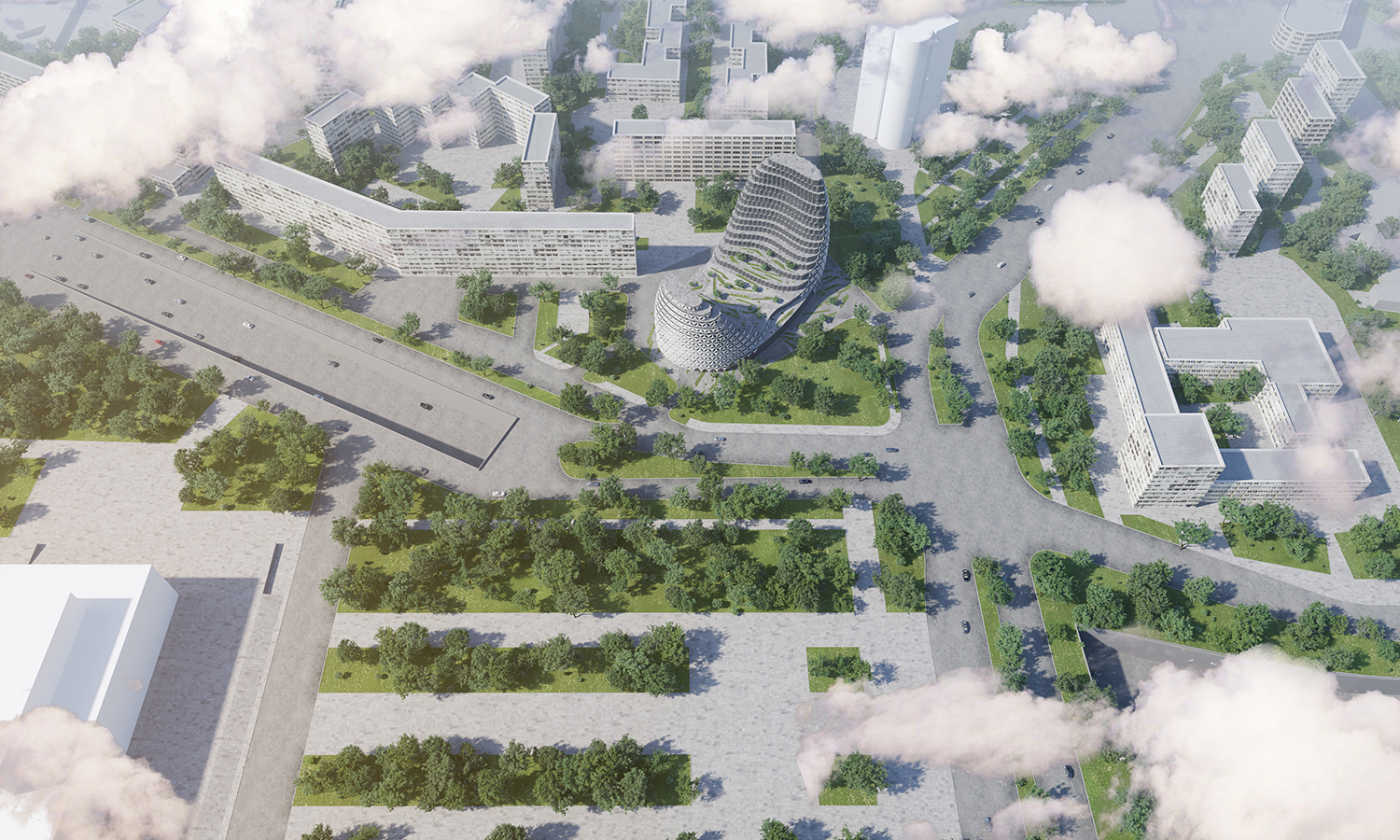 Multifunctional public and business complex with apartments by APEX ...