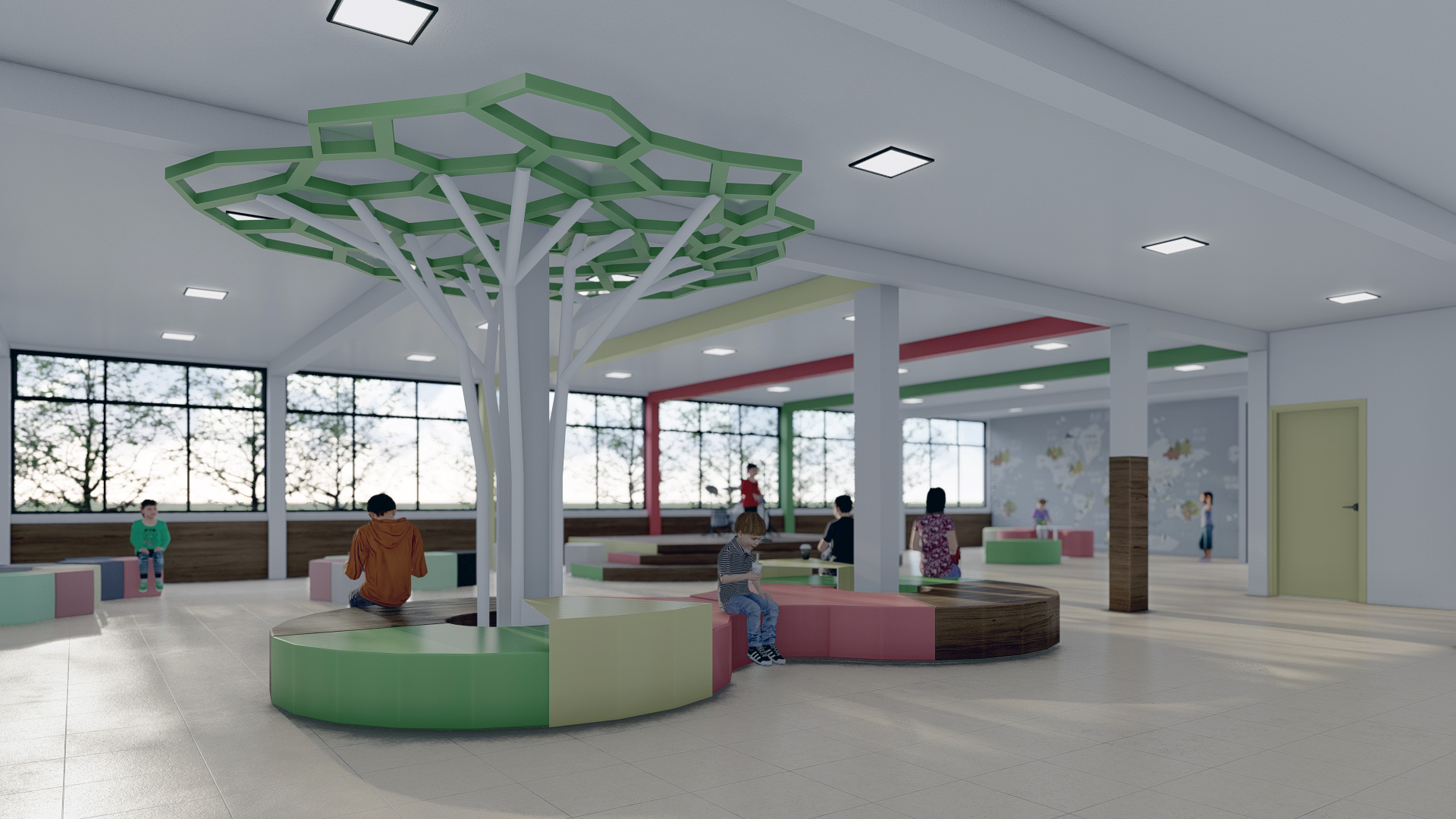 Interior design of school Hall "Bratstvo" by ARSA architects - Architizer