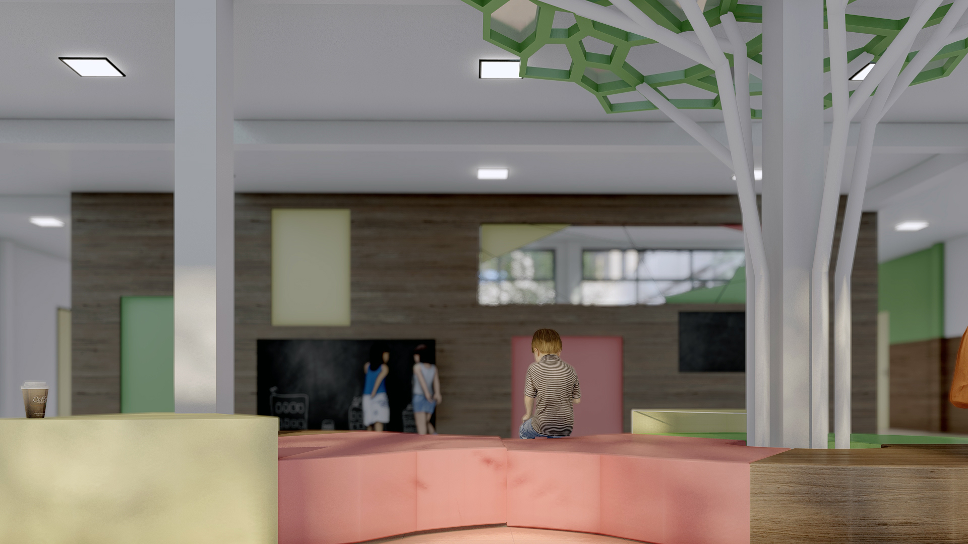 Interior design of school Hall "Bratstvo" by ARSA architects - Architizer