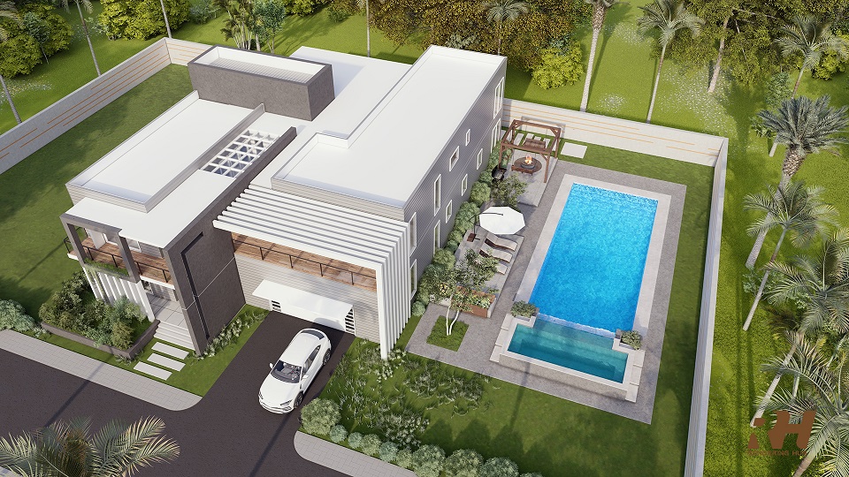 Pool House Exterior Design by Rendering Hub - Architizer