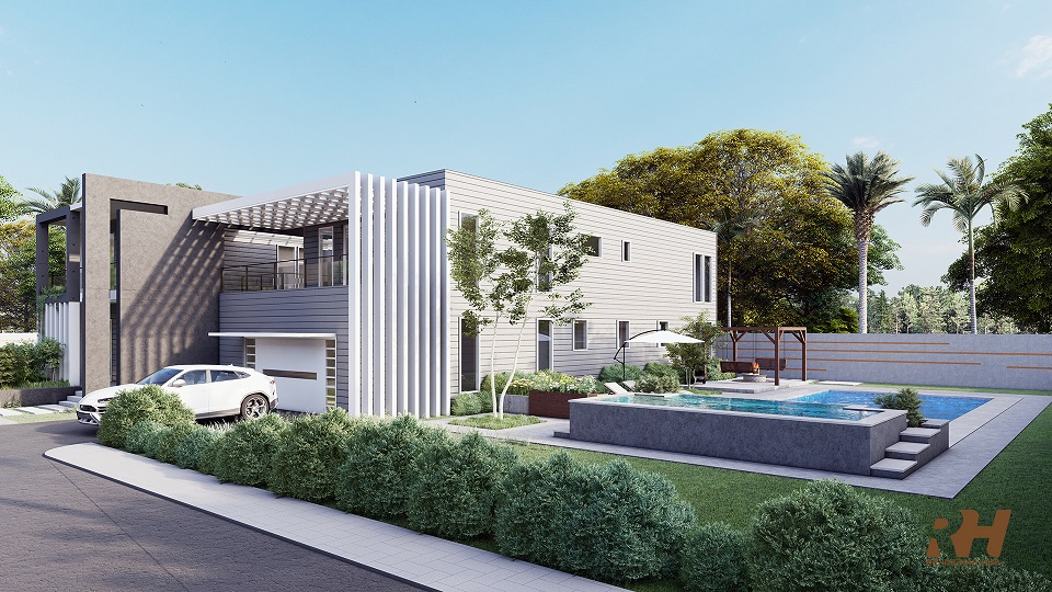 Pool House Exterior Design by Rendering Hub - Architizer