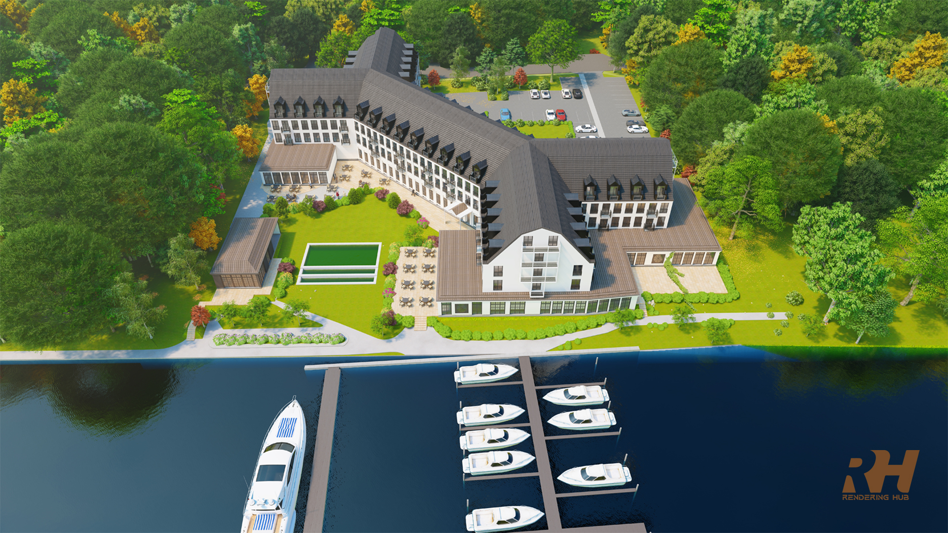 Lake Side Hotel Design by Rendering Hub - Architizer